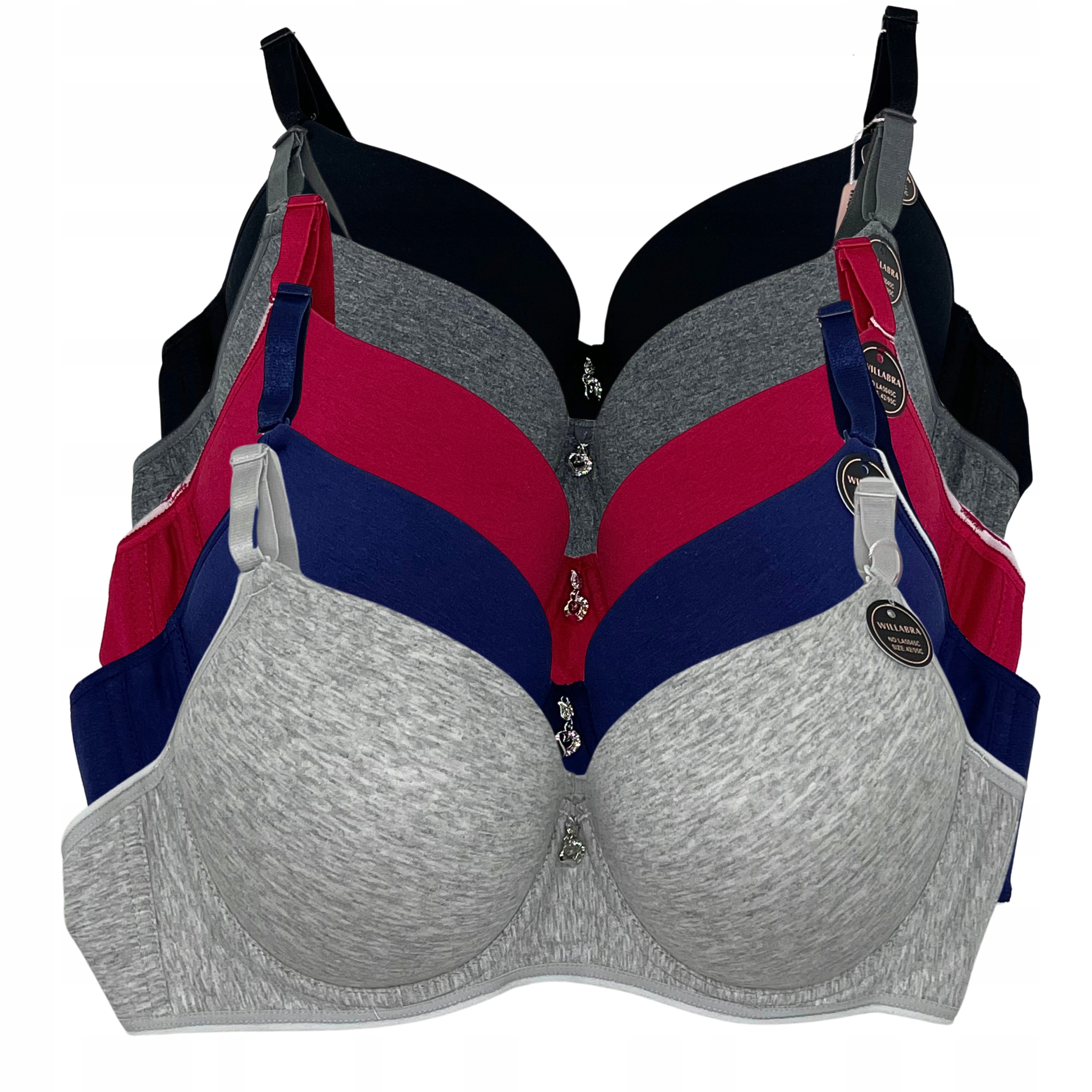 Biustonosz usztywniany 95C bawełniany wielokolorowy gładkie miseczki ...