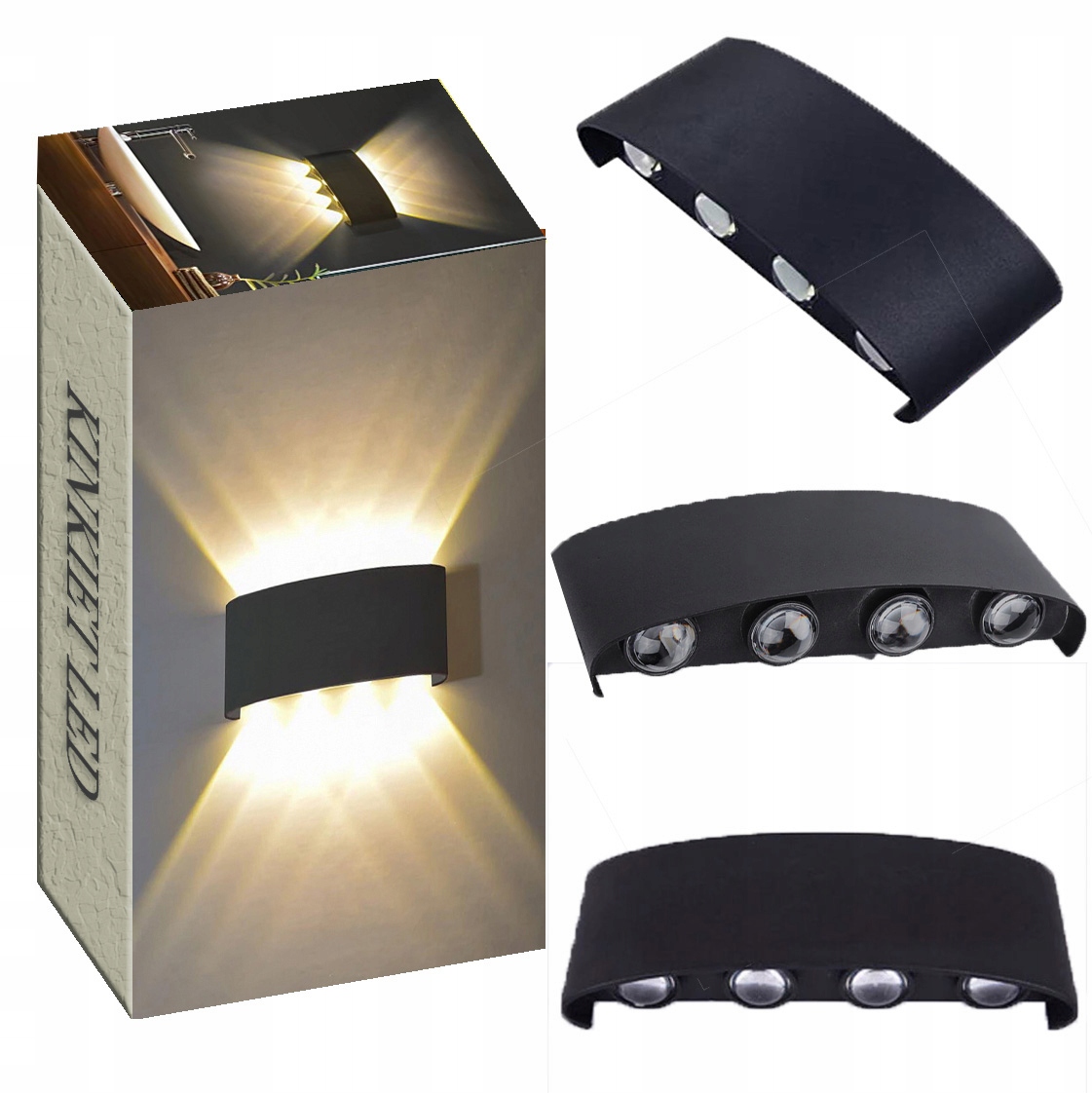 Lampa elewacyjna zewnętrzna LED Kinkiet Góra Dół (5907052323604) • Cena ...