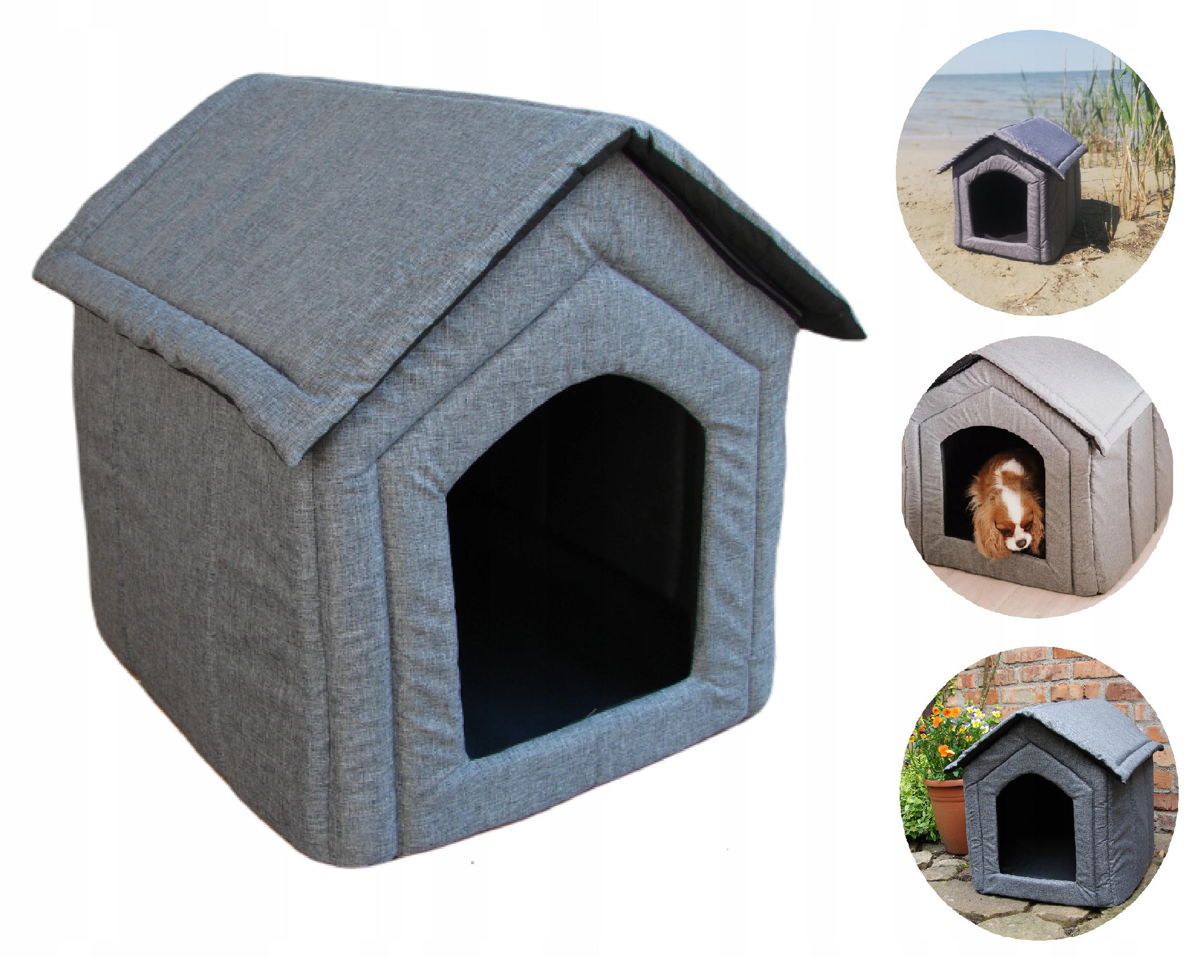DOMÁCÍ BOUDA pro psa pelíšek ÚTULNÝ DOMEČEK velká budka šedá XXL R.4 za ...