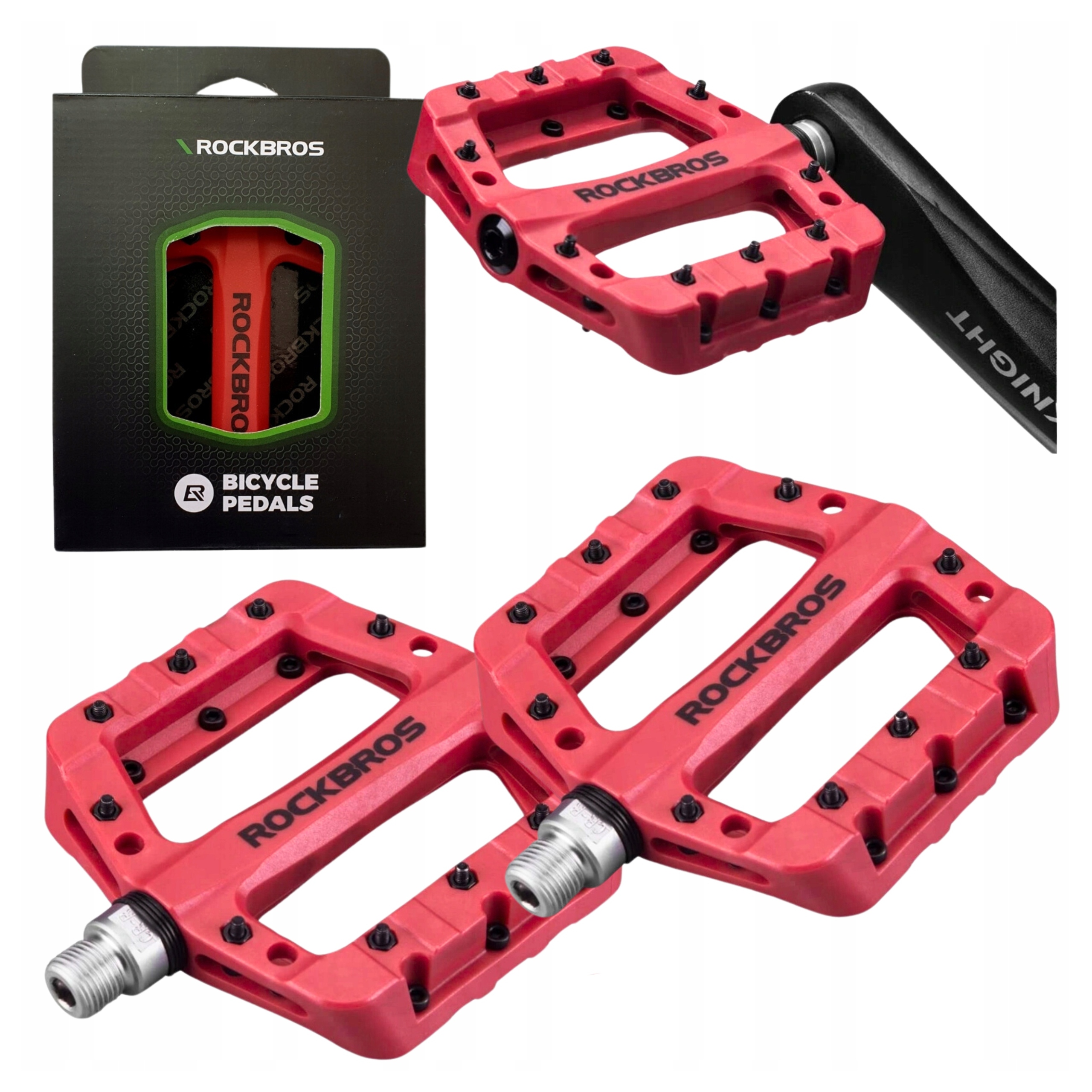 Pedały platformowe Rockbros Pedały platformowe lekkie czerwony • Cena ...