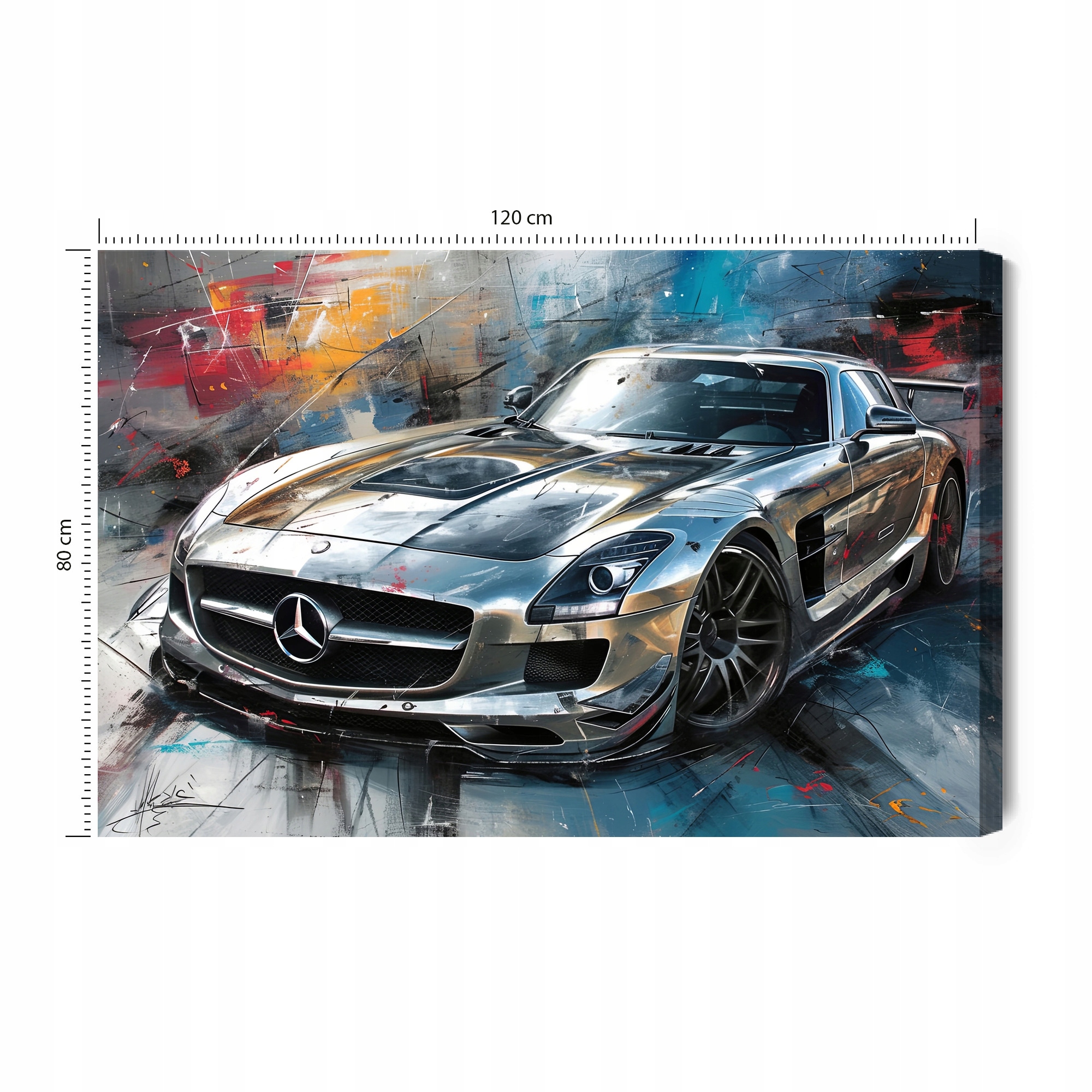 Obraz na płótnie Samochód Mercedes SLS AMG Auto Grafika 120x80 cm ...
