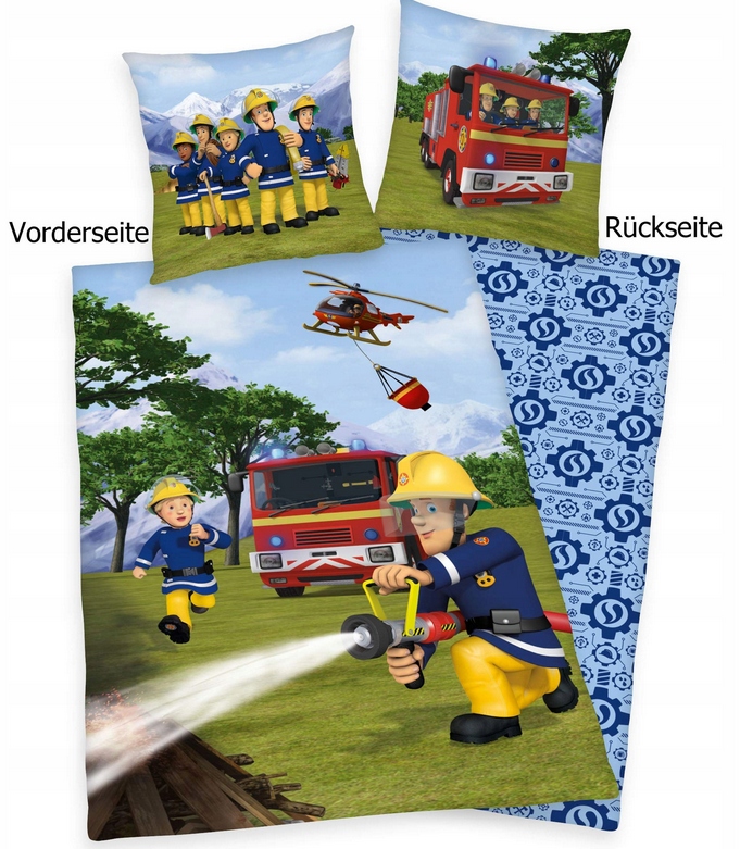 POŚCIEL 140x200 STRAŻAK SAM WÓZ STRAŻACKI FIREMAN POSCIEL BAWEŁNIANA ...