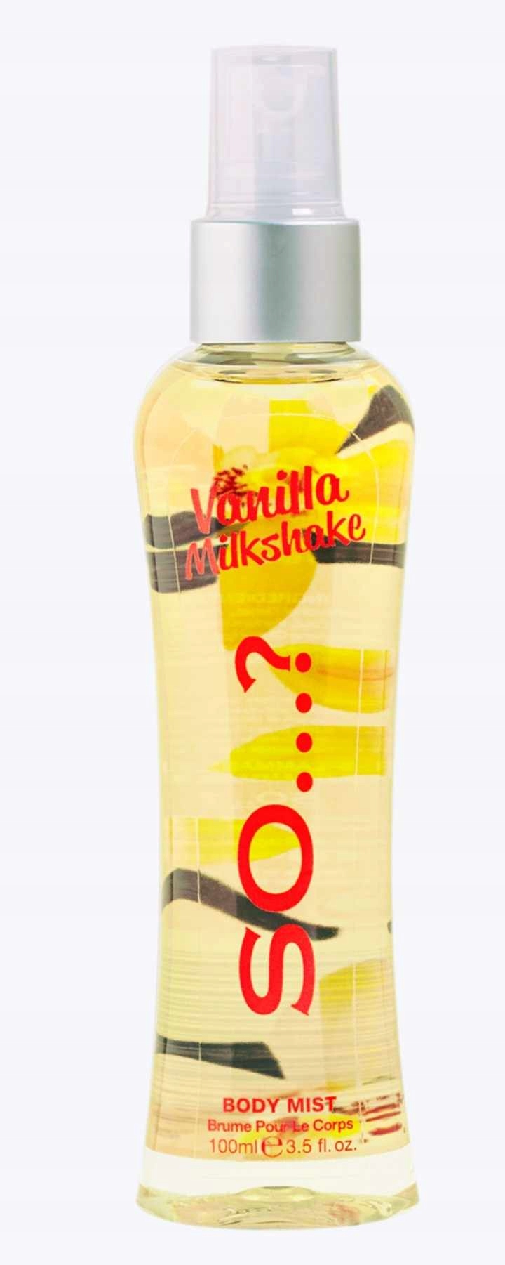 SO...? Vanilla Milkshake Słodka Mgiełka do Ciała dla kobiet 100 ml ...