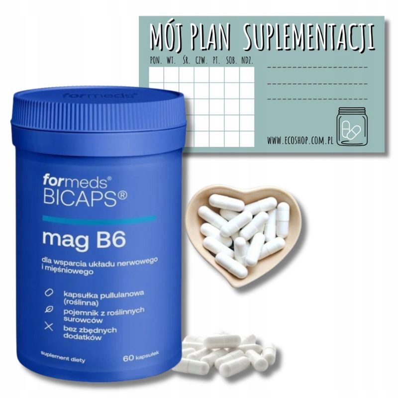 ForMeds BICAPS Mag B6 - Cytrynian Magnezu 60 kaps.| Naklejka GRATIS (5906358332075) • Cena ...