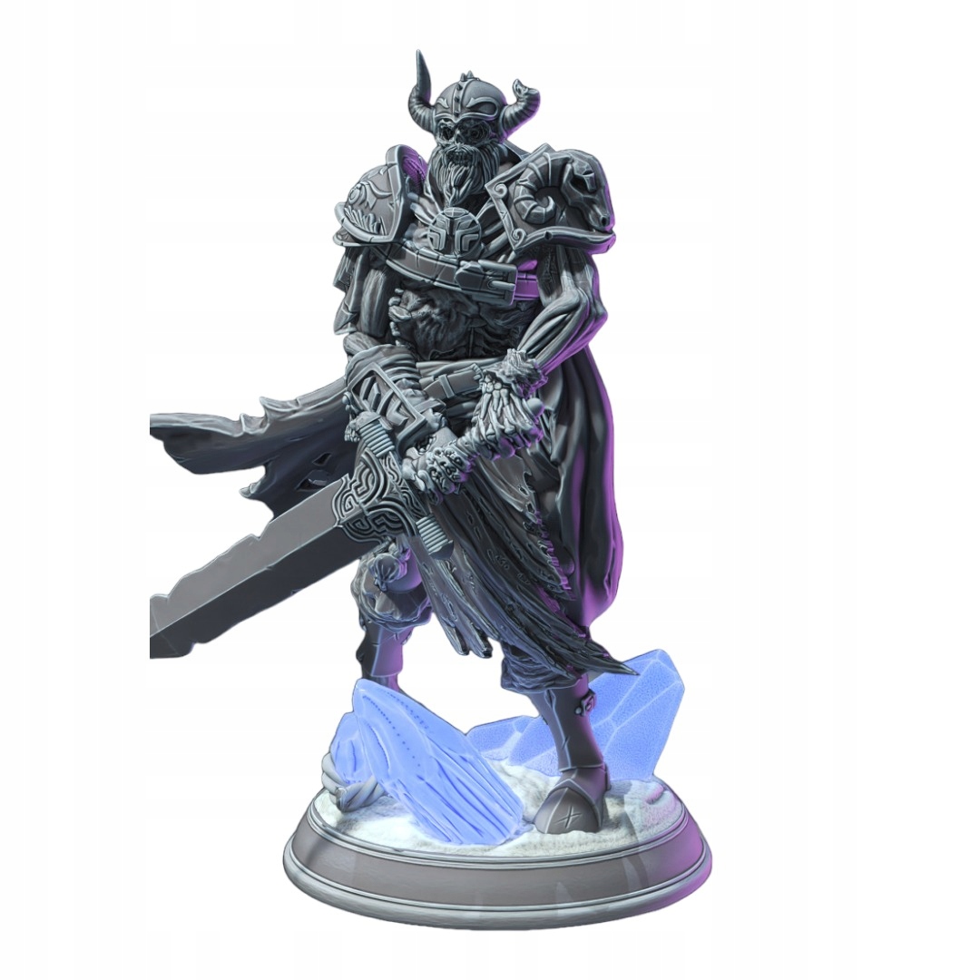 Draugr Nieumarły wojownik figurka + podstawa dnd 3D druk 12k mini rpg ...