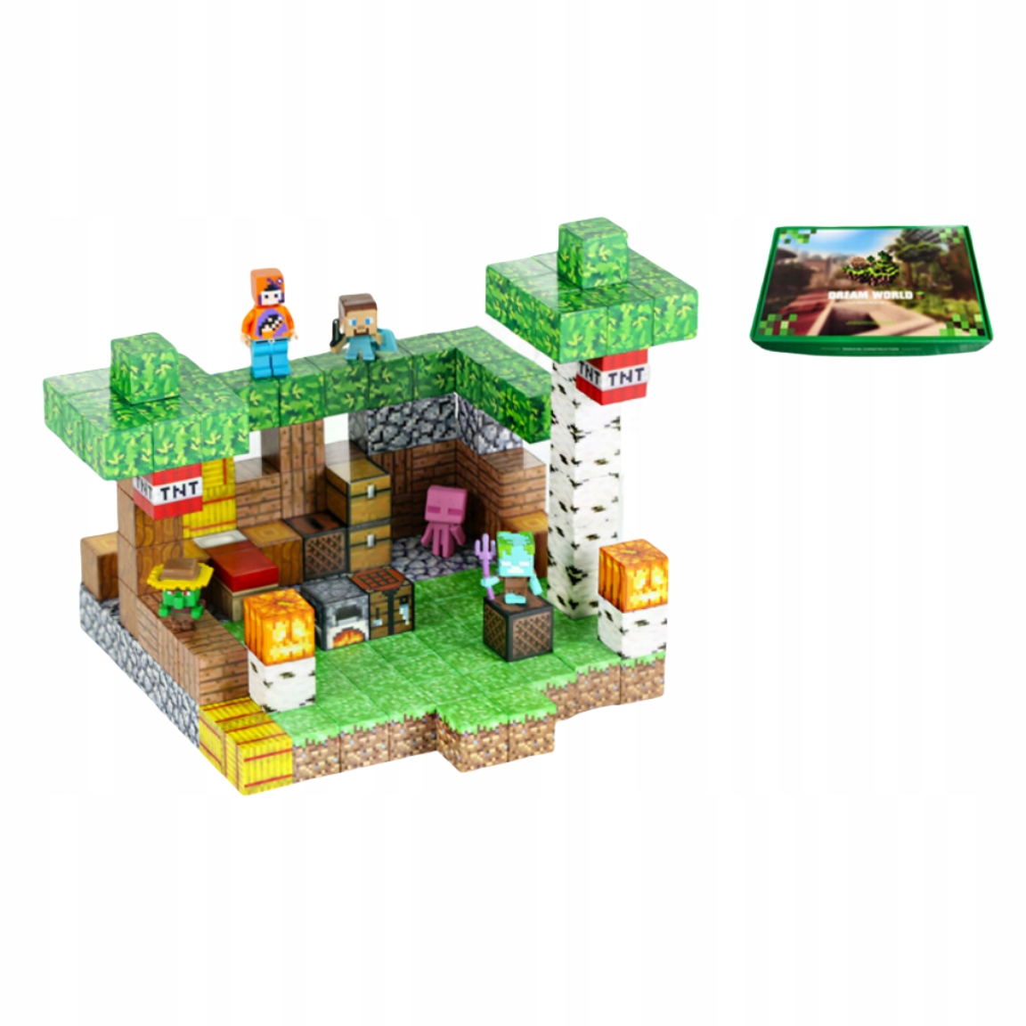 MAGNETICKÉ STAVEBNICE HRAČKA MINECRAFT PRO DĚTI PAVILIONS 160EL 5 ...