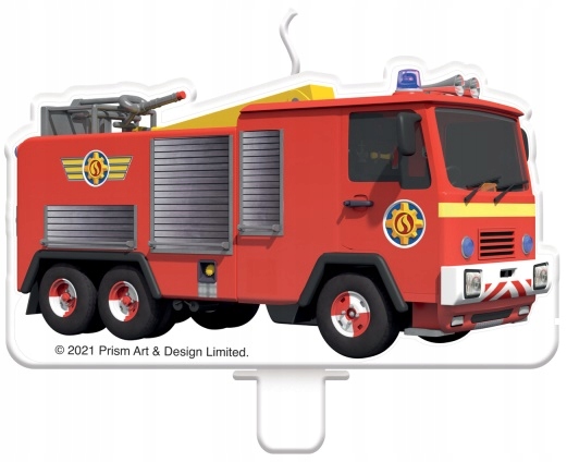 Świeczka na Tort Strażak Sam Straż Pożarna 9 x 5cm (0194099071505 ...