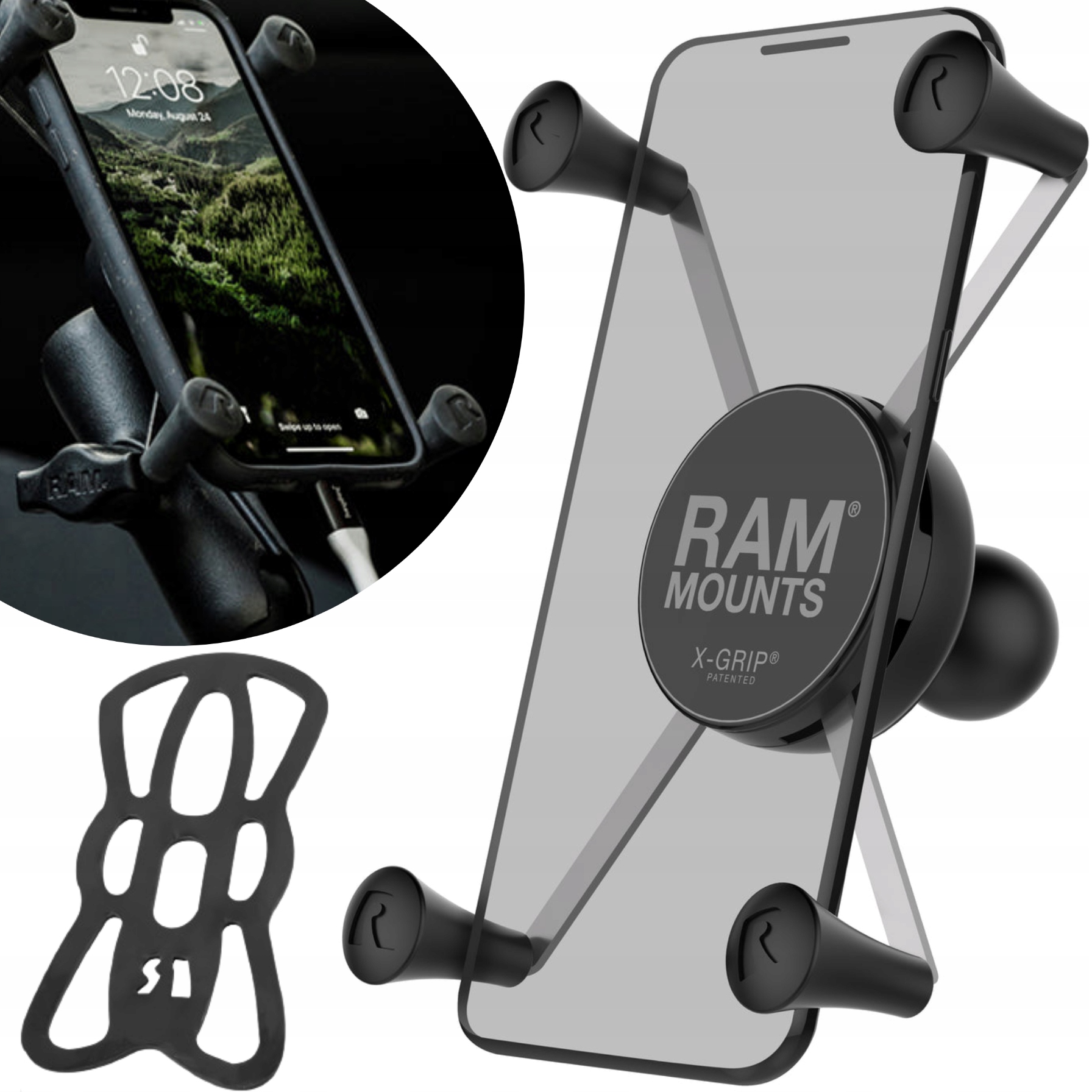 RAM Mount X-Grip Uchwyt Motocyklowy Na Telefon z Kulą B 1" RAM-HOL ...