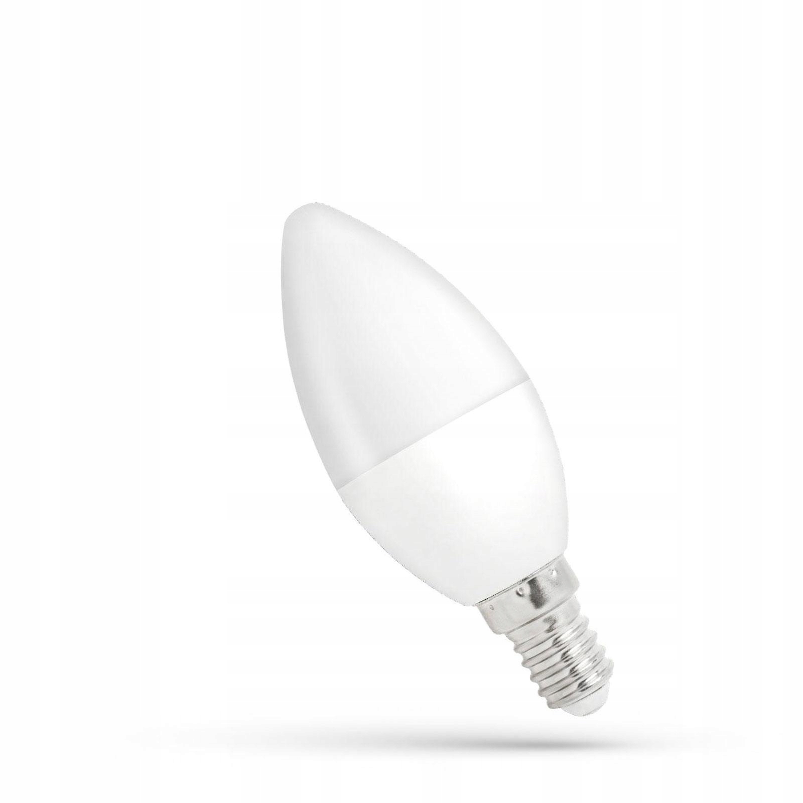 LED ŚWIECOWA E14 6W NEUTRALNA ŚCIEMNIALNA SPECTRUM (5902650568600 ...