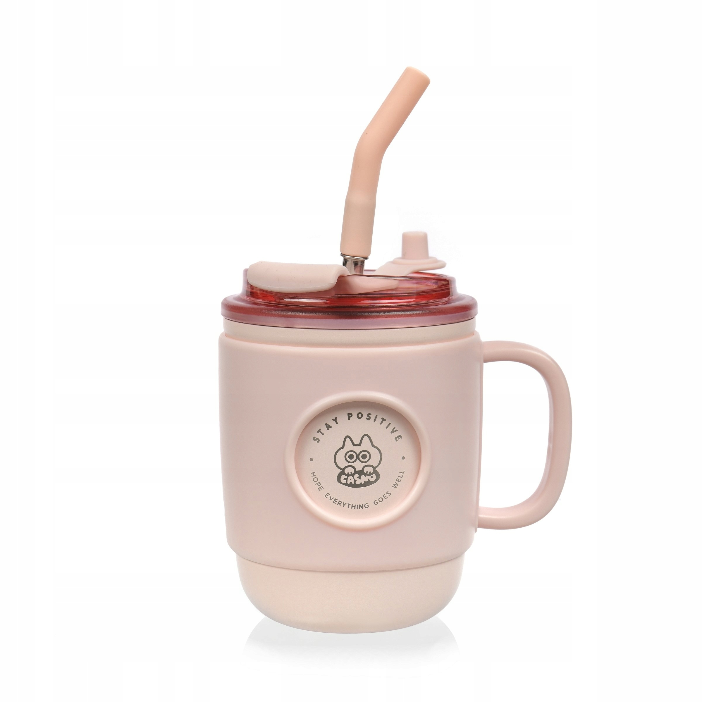 Kubek Termiczny ze Słomką Casno Booker 450 ml Różowy - 5907713348595 ...