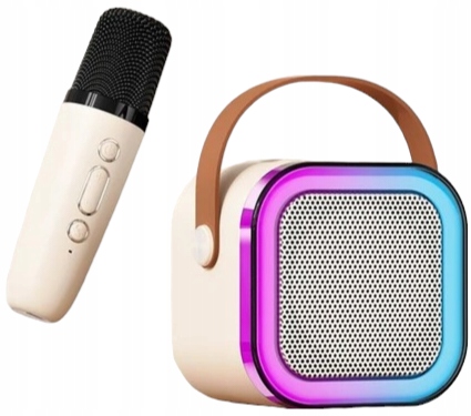 Mikrofon Reproduktor KARAOKE dětský set svítící LED BLUETOOTH USB SD ...