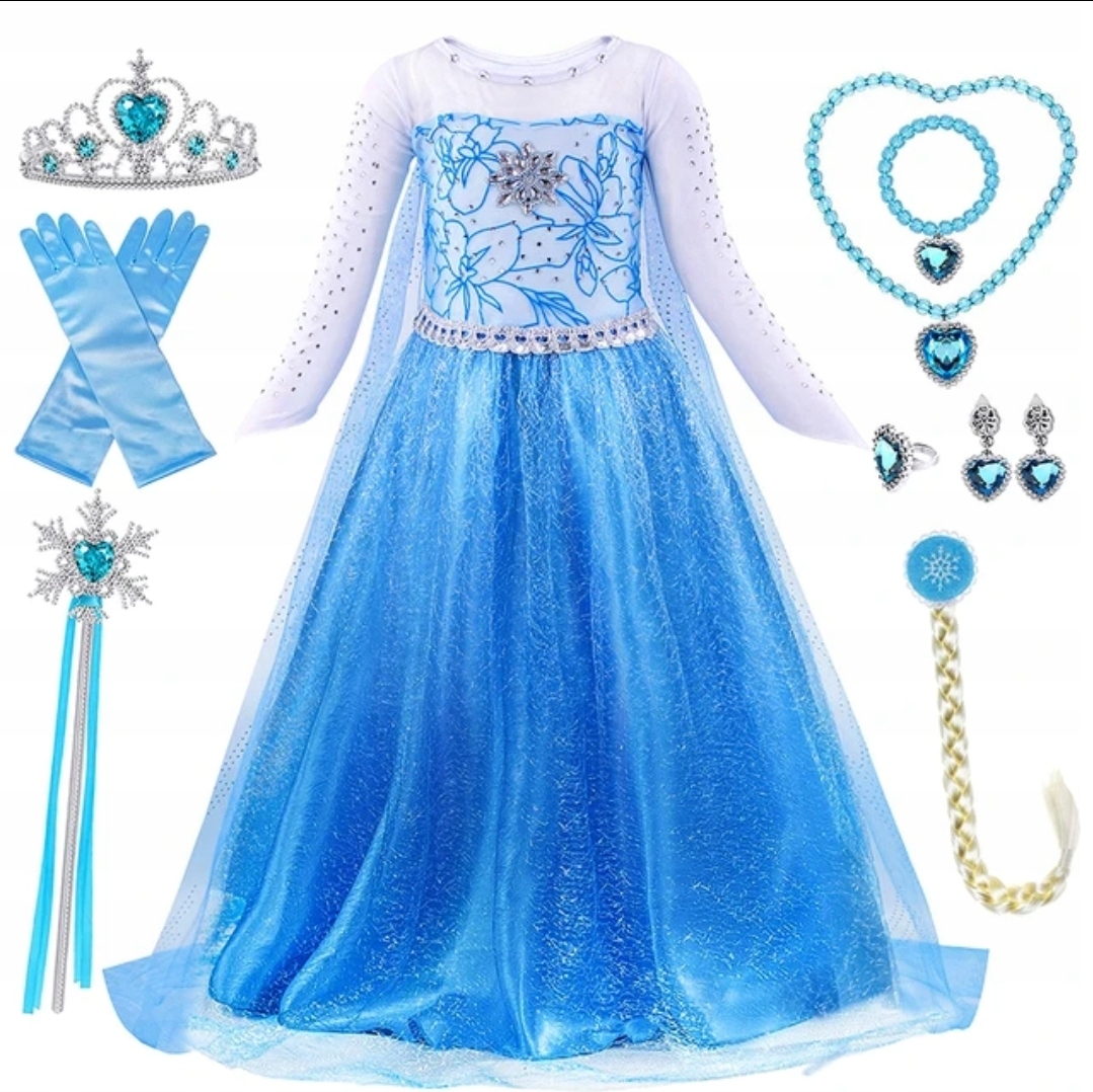 Sukienka tiulowa ELSA strój 104 Frozen KRAINA LODU PRZEBRANIE ELSY ...