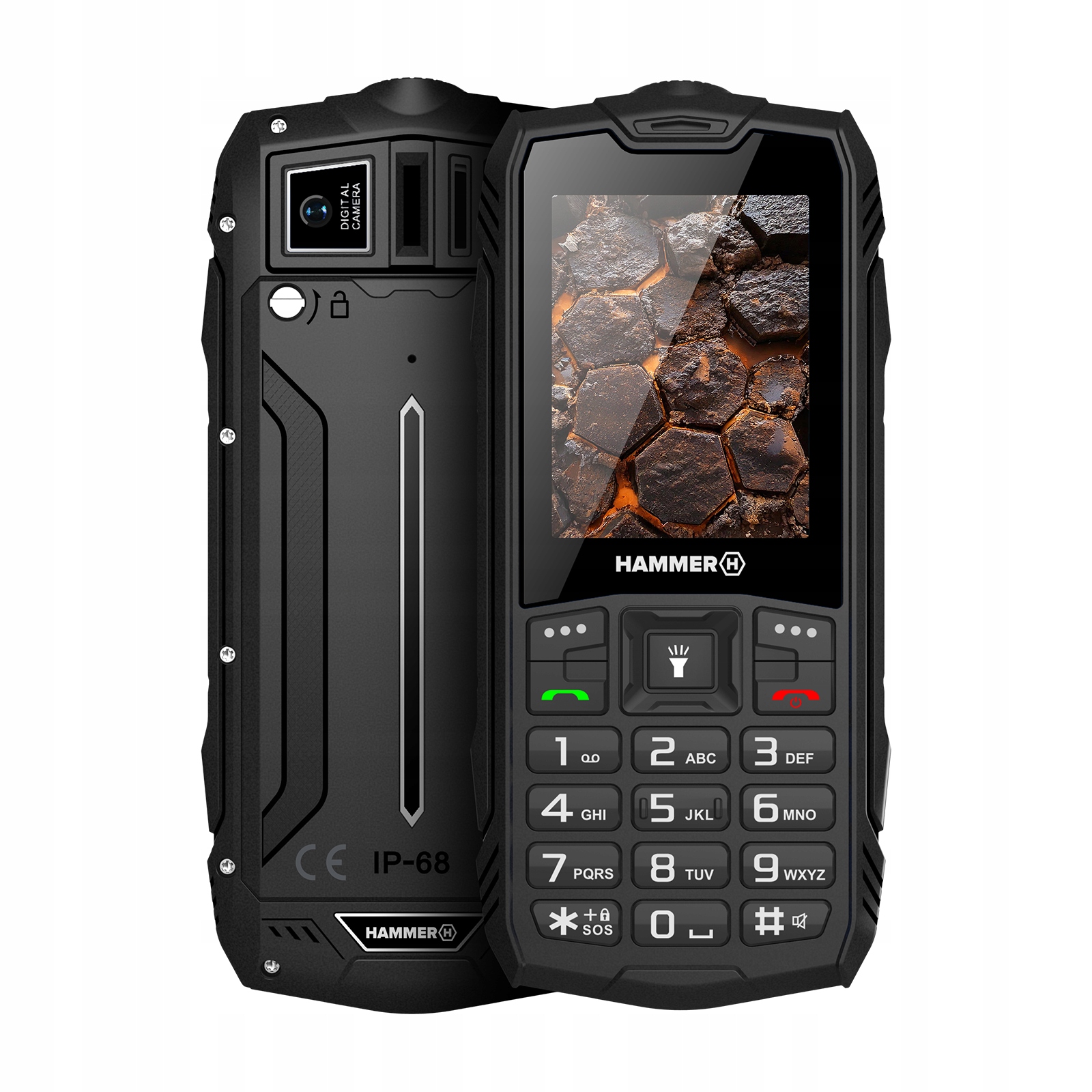 Wzmocniony telefon HAMMER ROCK LTE. IPS, 3000mAh, radio, IP68, mini ...