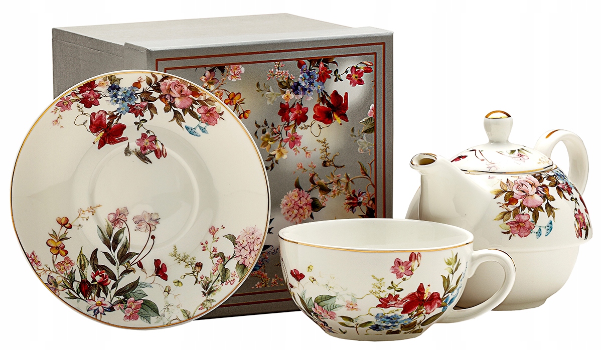 ENGLISH COLLECTION ZESTAW DO HERBATY `TEA FOR ONE IMBRYK + FILIŻANKA ...