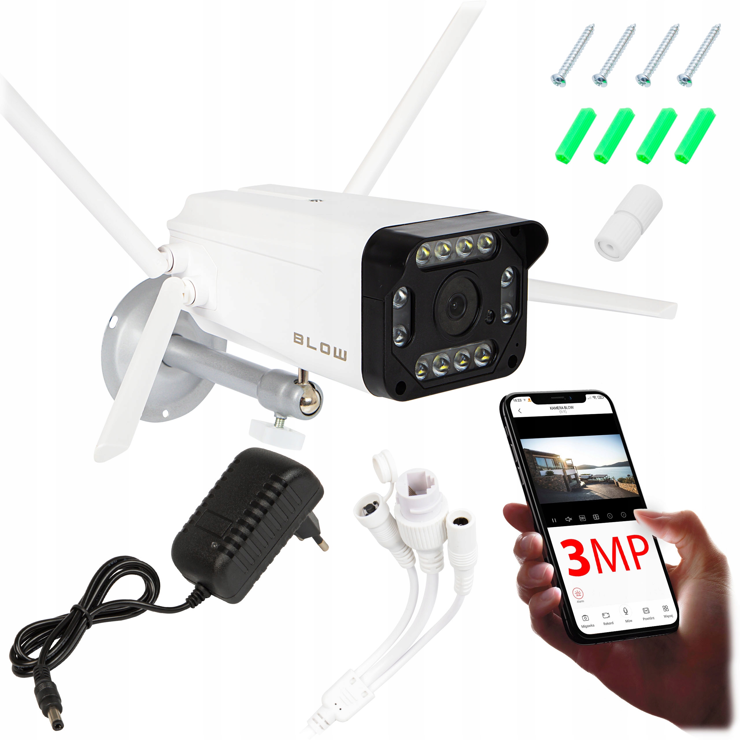 KAMERA TUBOWA BULLET 4G NA KARTĘ SIM GSM LTE 3MP MPX ZEWNĘTRZNA IP66 ...