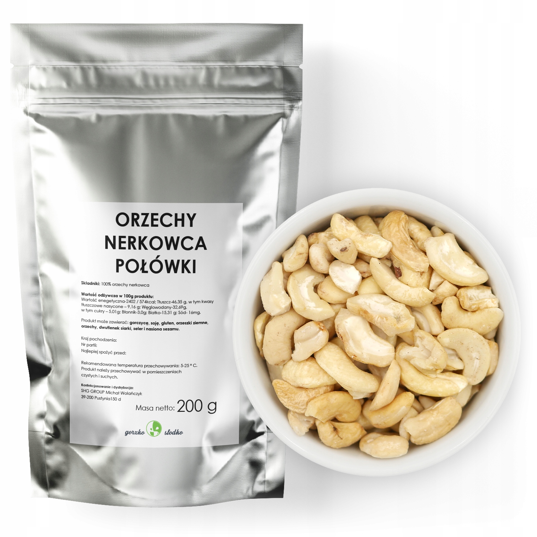 Orzechy nerkowca GorzkoiSlodko połówki 200 g (5904100433186) • Cena, Opinie • Orzechy ...