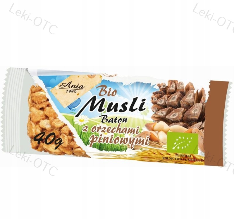 ANIA Bio Baton Musli z Orzechami Piniowymi 40g (5903453005545) • Cena ...
