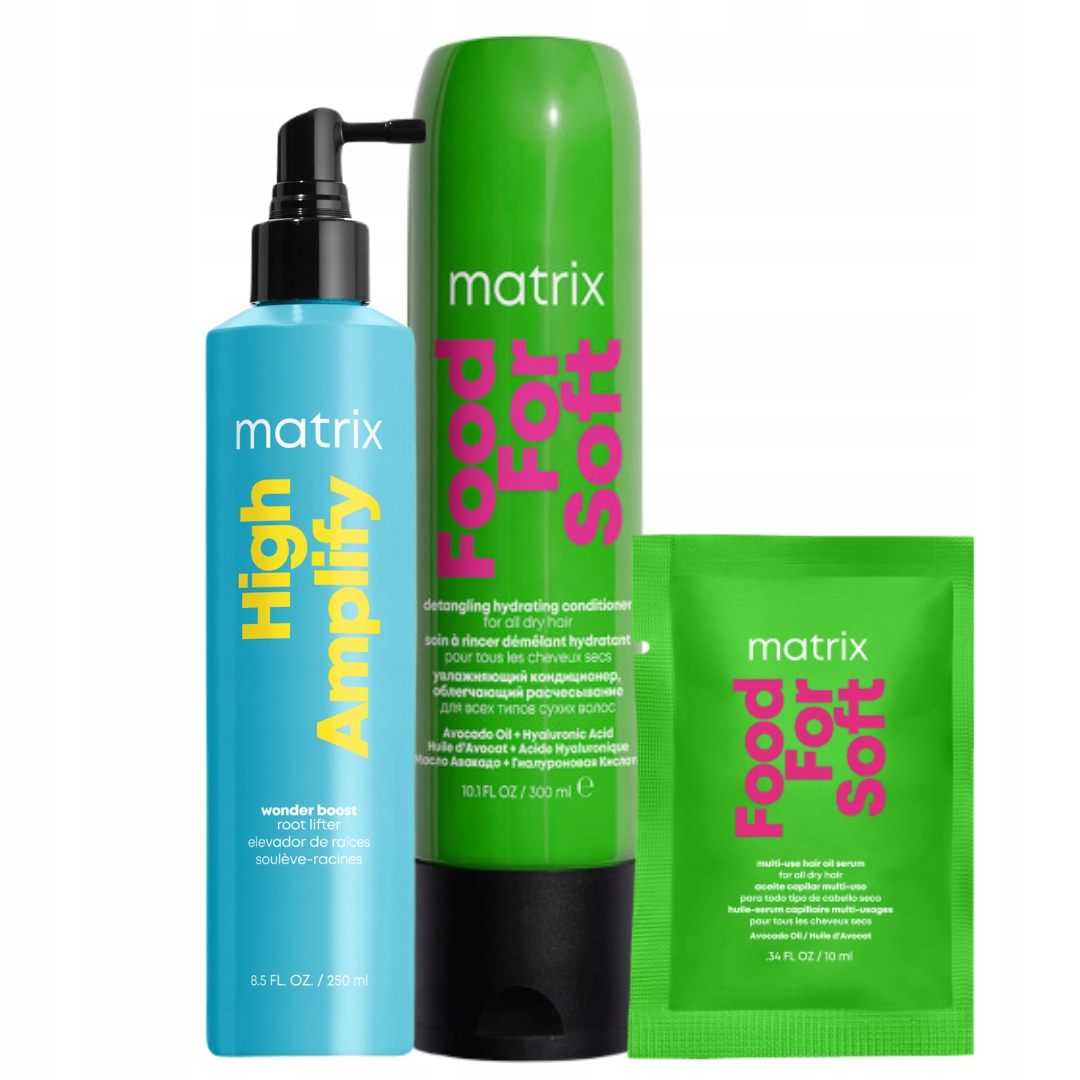 Matrix High Amplify Wonder Boost Spray, Food For Soft Odżywka ZESTAW ...