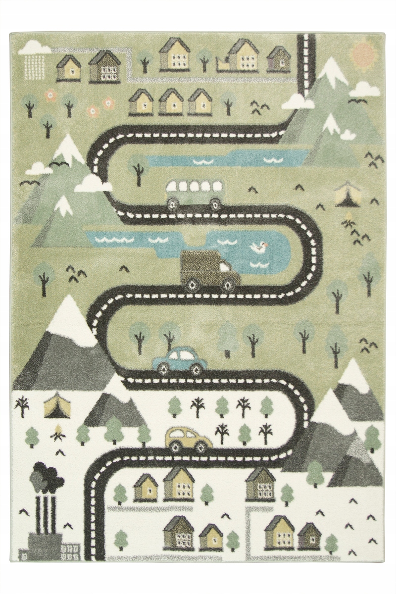 120x170 cm SZARY ZIELONY DYWAN ULICE DROGA GÓRY (5905811348394) • Cena ...