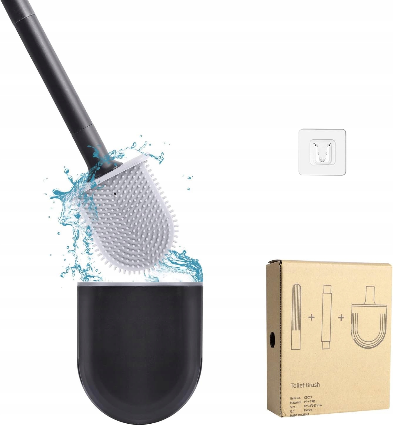 SILIKÓNOVÁ TOALETNÁ KEFA DO TOALETY A KÚPEĽNE WC ČIERNA LOFT - Allegro