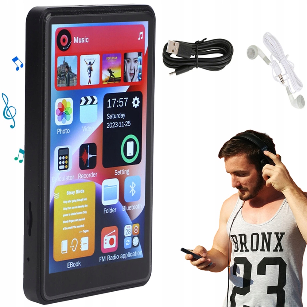 MP4 MP3 PREHRÁVAČ BLUETOOTH DOTYKOVÝ 16GB FM RÁDIO ZÁZNAMNÍK HLASU ...