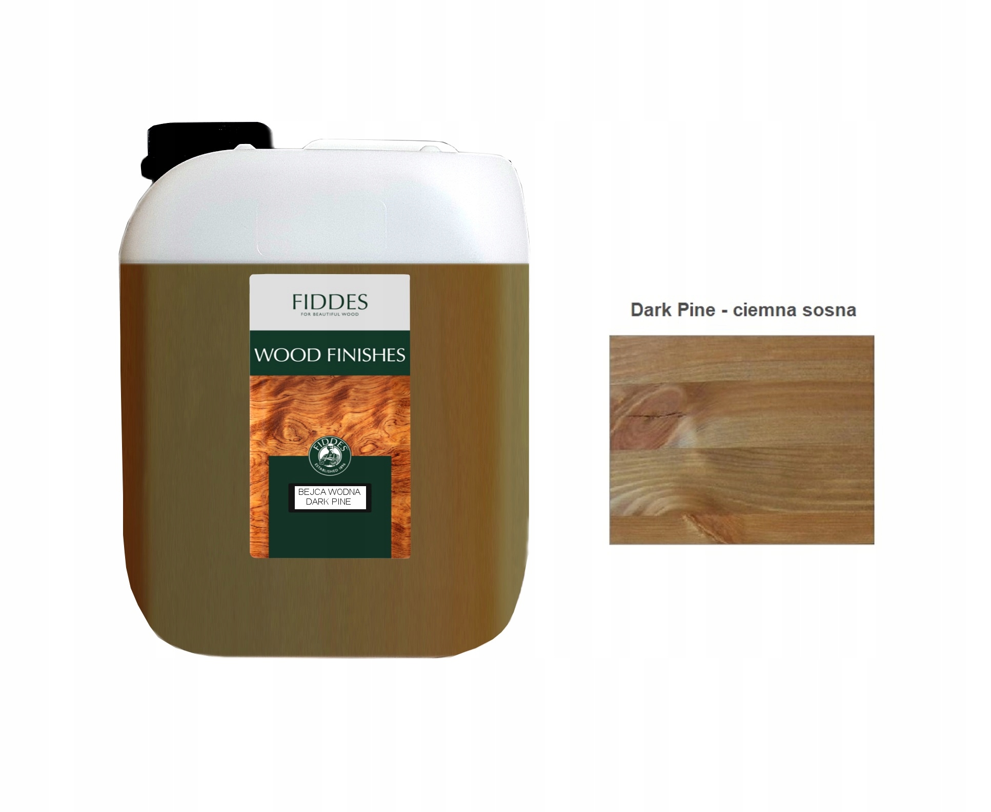 Bejca Fiddes wodna 5 l Dark Pine - ciemna sosna • Cena, Opinie - Allegro