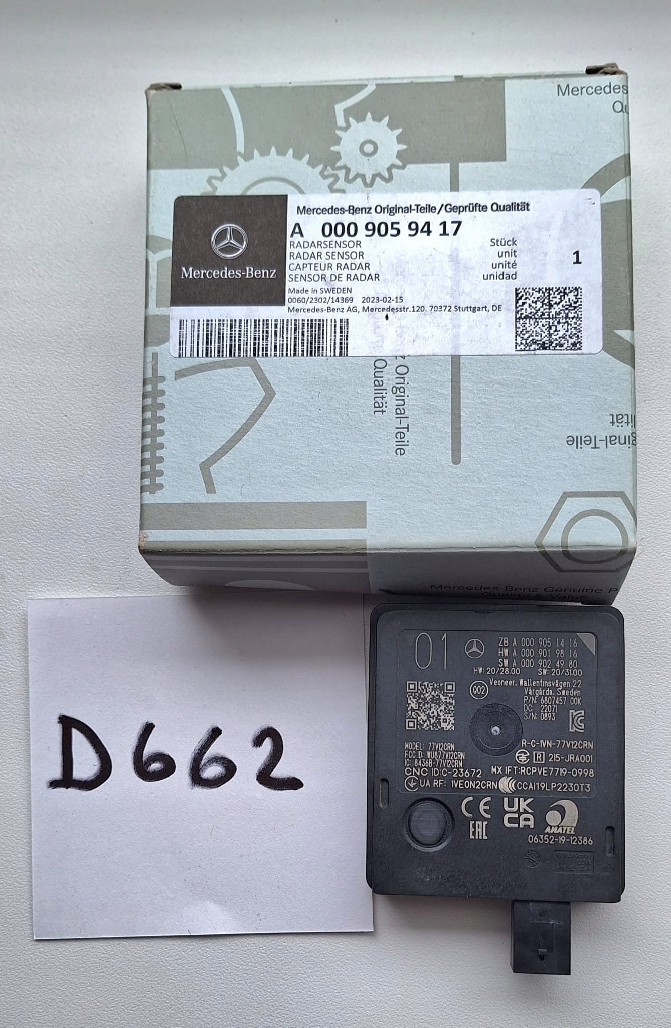 MERCEDES A0009059417 W223 CZUJNIK RADAR SENSOR D662 • Opinie - Allegro