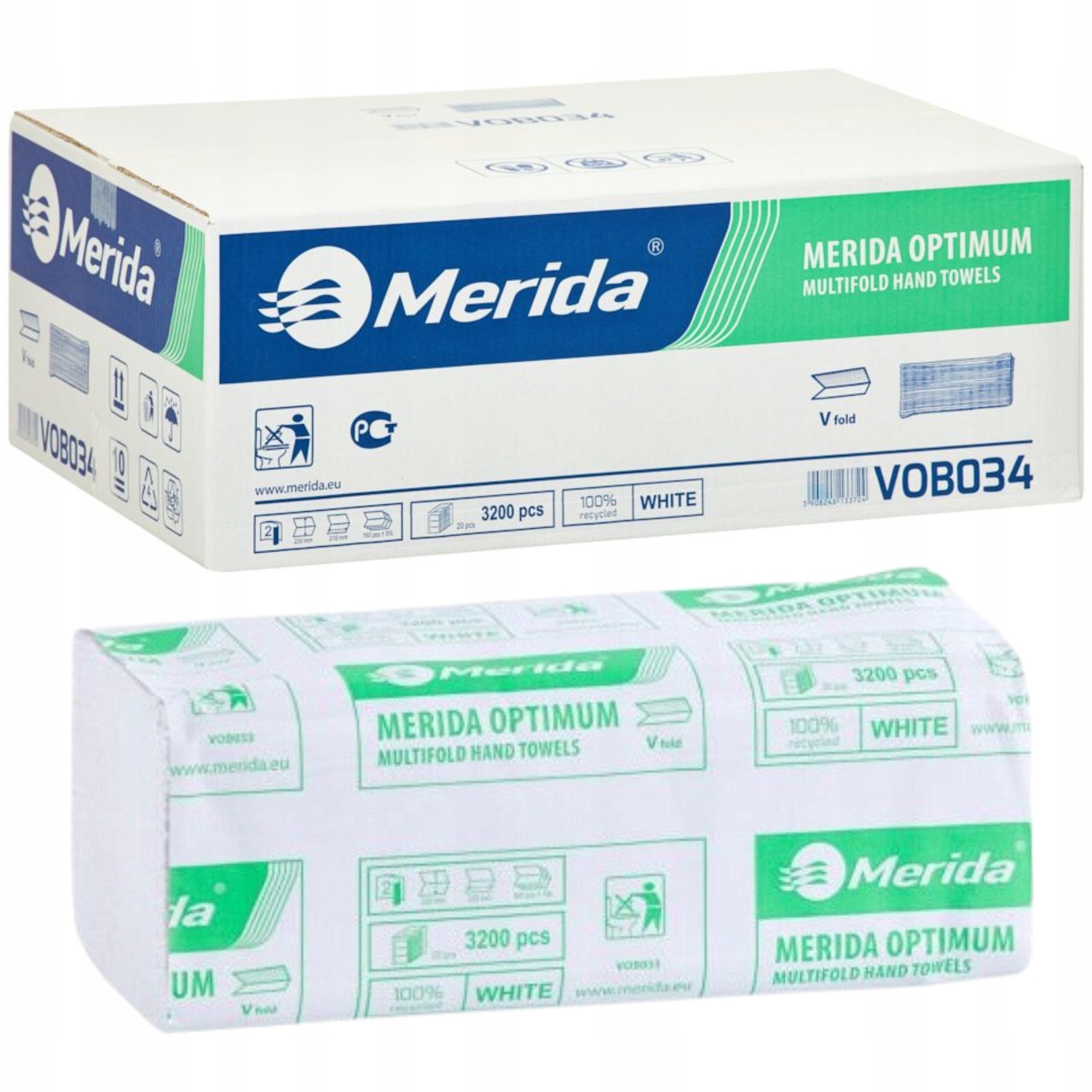 Ręczniki papierowe ZZ białe dwuwarstwowe grube chłonne Merida VOB034 3200 (5904347140014) • Cena ...