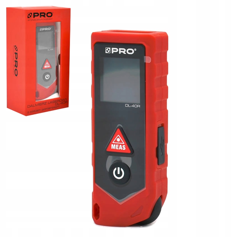 Dalmierz Laserowy Czerwony PRO DL-40R z Kółkiem Pomiarowym 31-60m ...