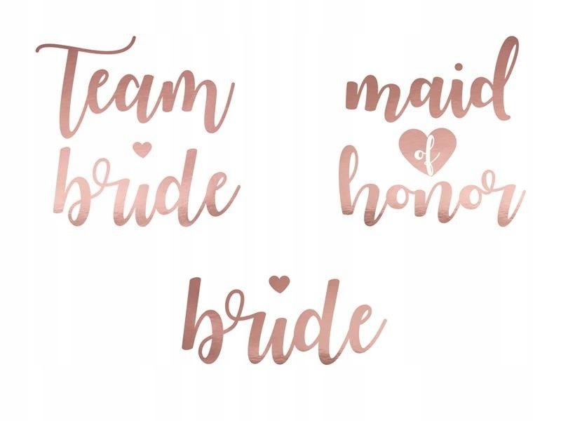 Tatuaże Wieczór Panieński Team Bride Rose Gold x13 13558169134 - Allegro.pl