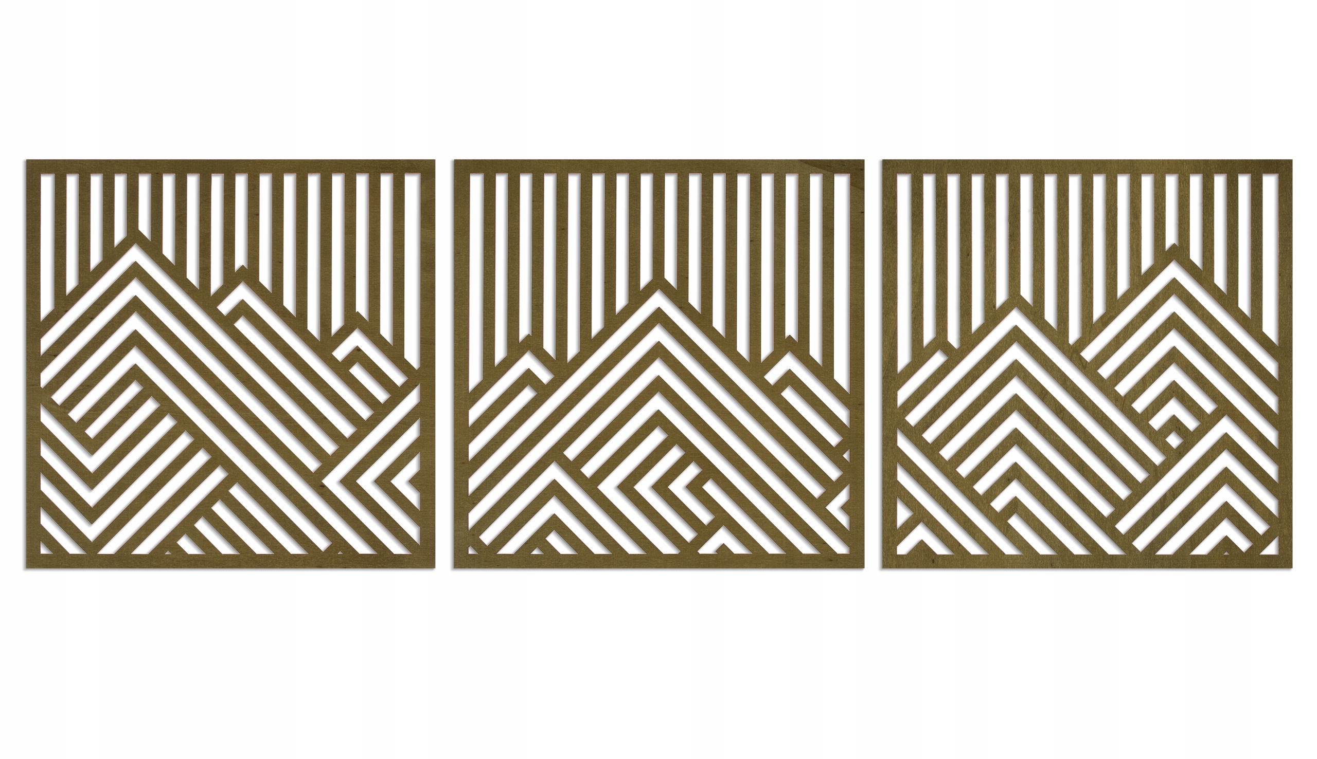 Panele drewniane dekoracyjne panel ścienny 3 szt. tryptyk dekoracja ...