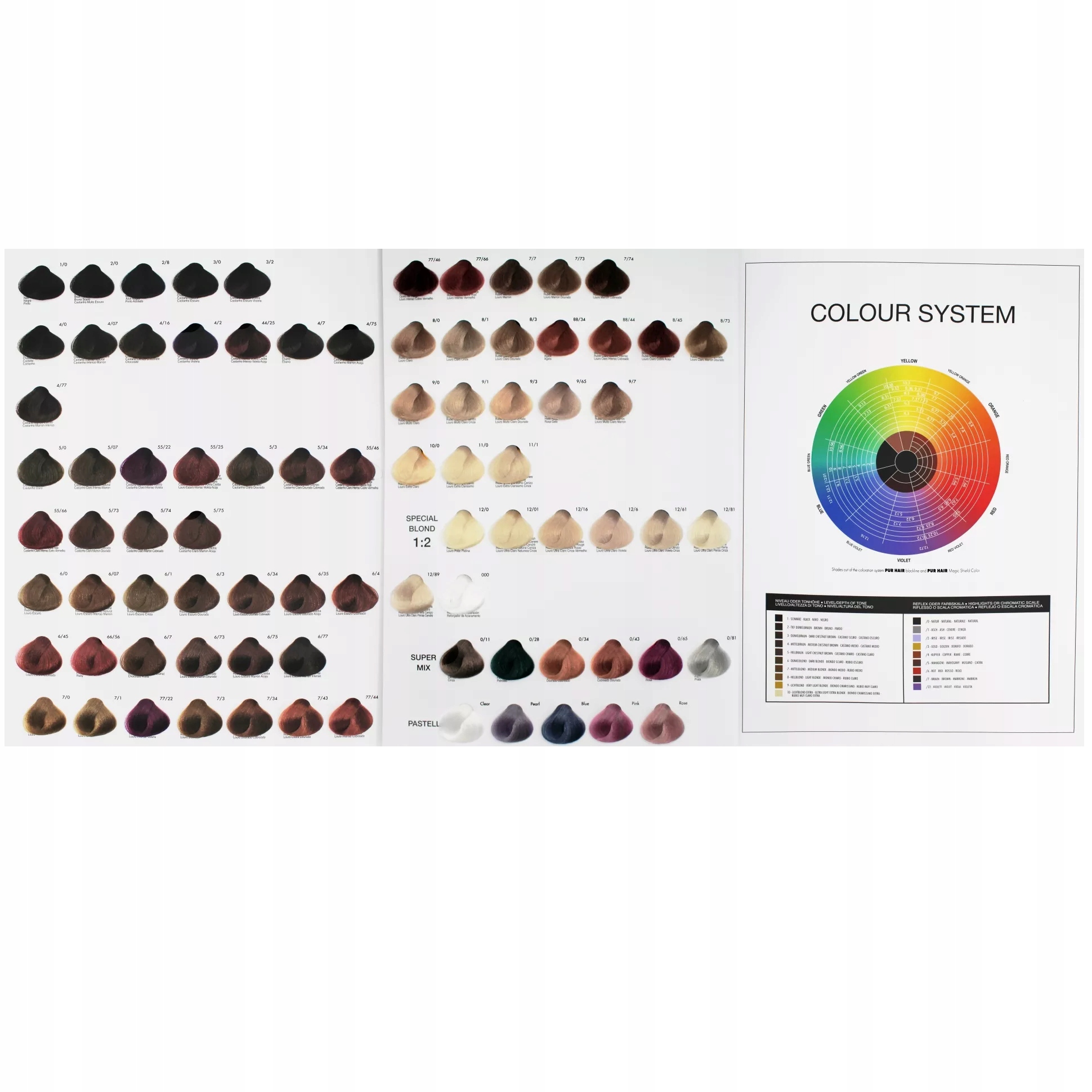 PUR HAIR Colour Chart Książkowy Wzornik farb do włosów tester kolorów ...