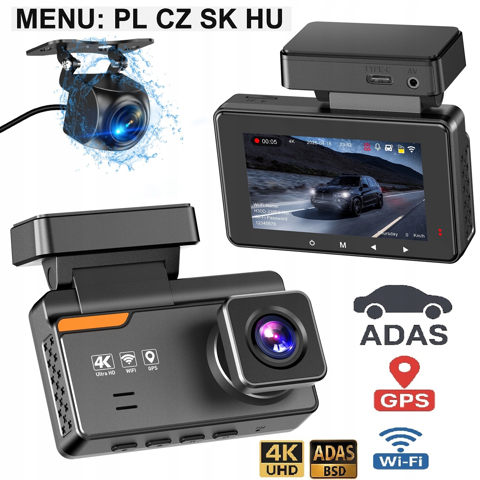 AUTOKAMERA SONY STARVIS GPS ADAS BSD MENU PL CZ SK HU !, (5902906736210 ...