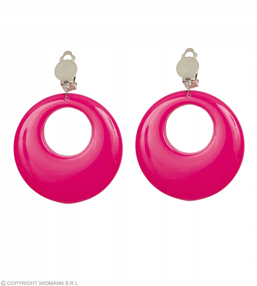 Kolczyki Różowe Neonowe Lata 80 Lata 90 Klipsy Disco Kicz Party ...