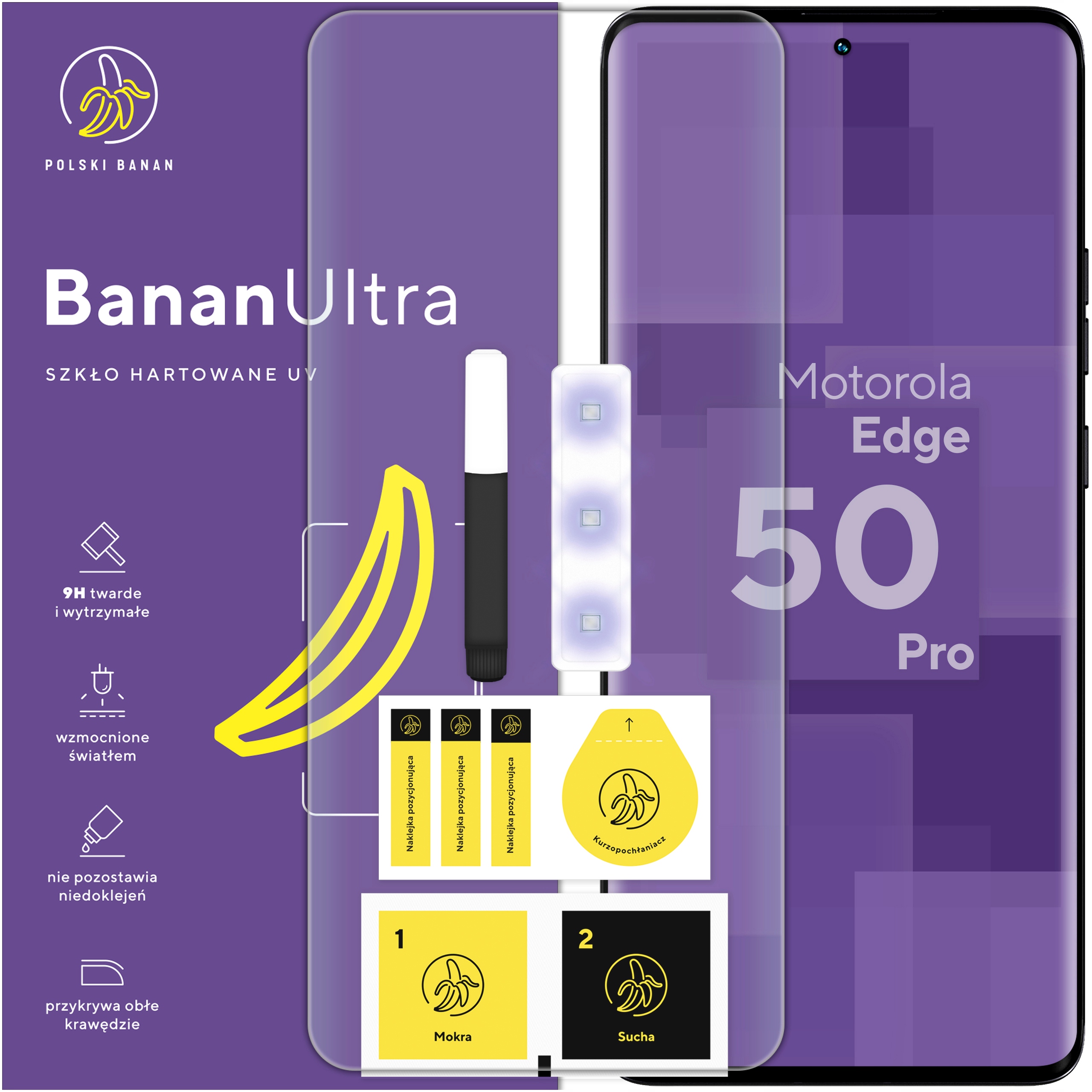 Szkło hartowane UV BananUltra na cały ekran do Motorola Edge 50 Pro - Sklep, Opinie, Cena w Allegro