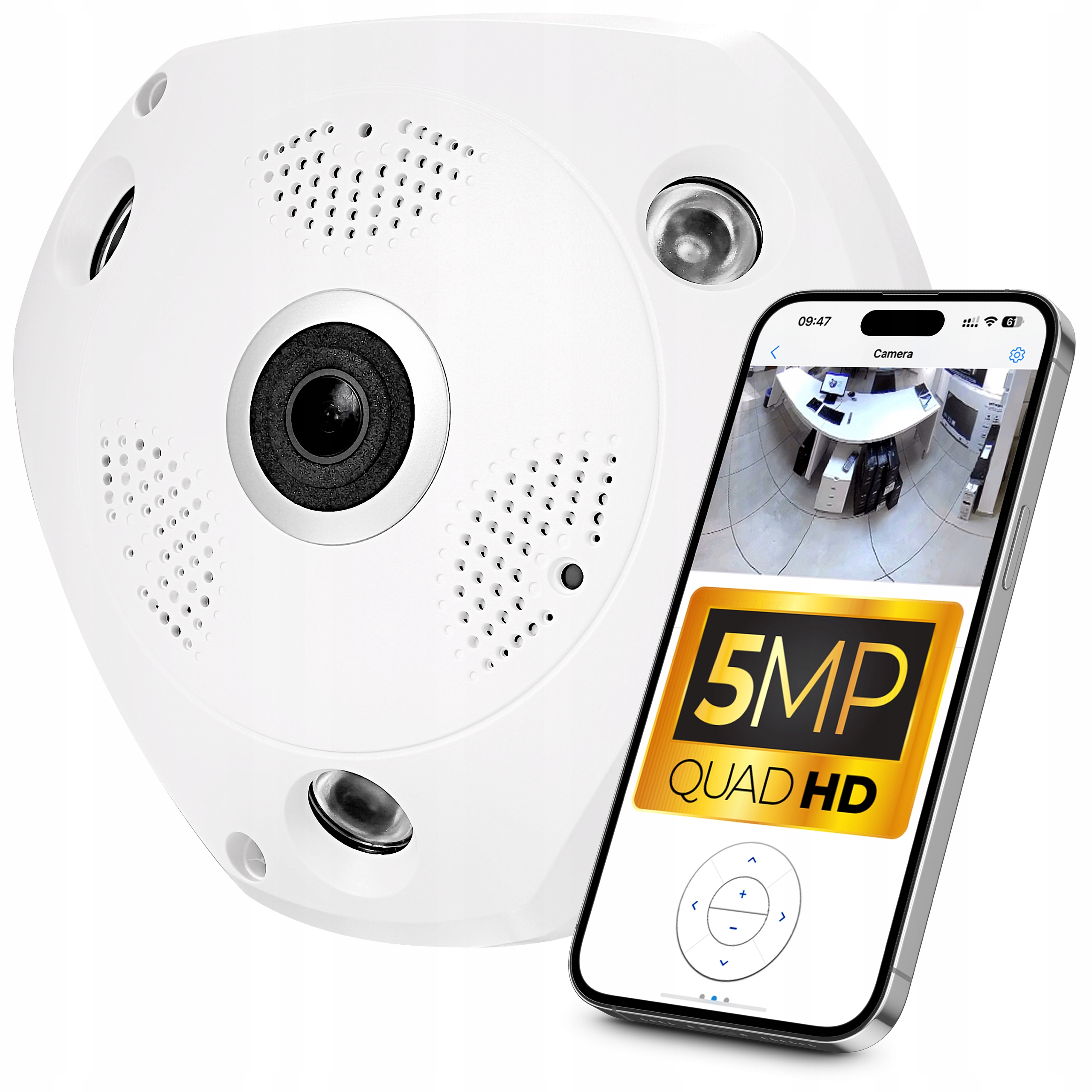 Kamera IP FISHEYE 5MPx Rybie Oko 360° - Sklep, Opinie, Cena w Allegro