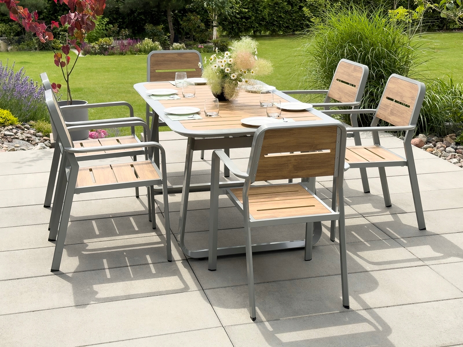 Stół i krzesła MAT-COMPANY metal K.MAT-K2024-G S. MAT-T2024-165-G ...