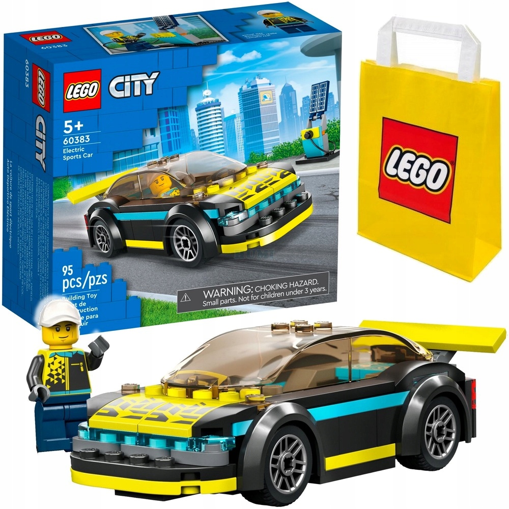 LEGO City 60383 Elektryczny Samochód sportowy Elektryk Auto + Torba ...