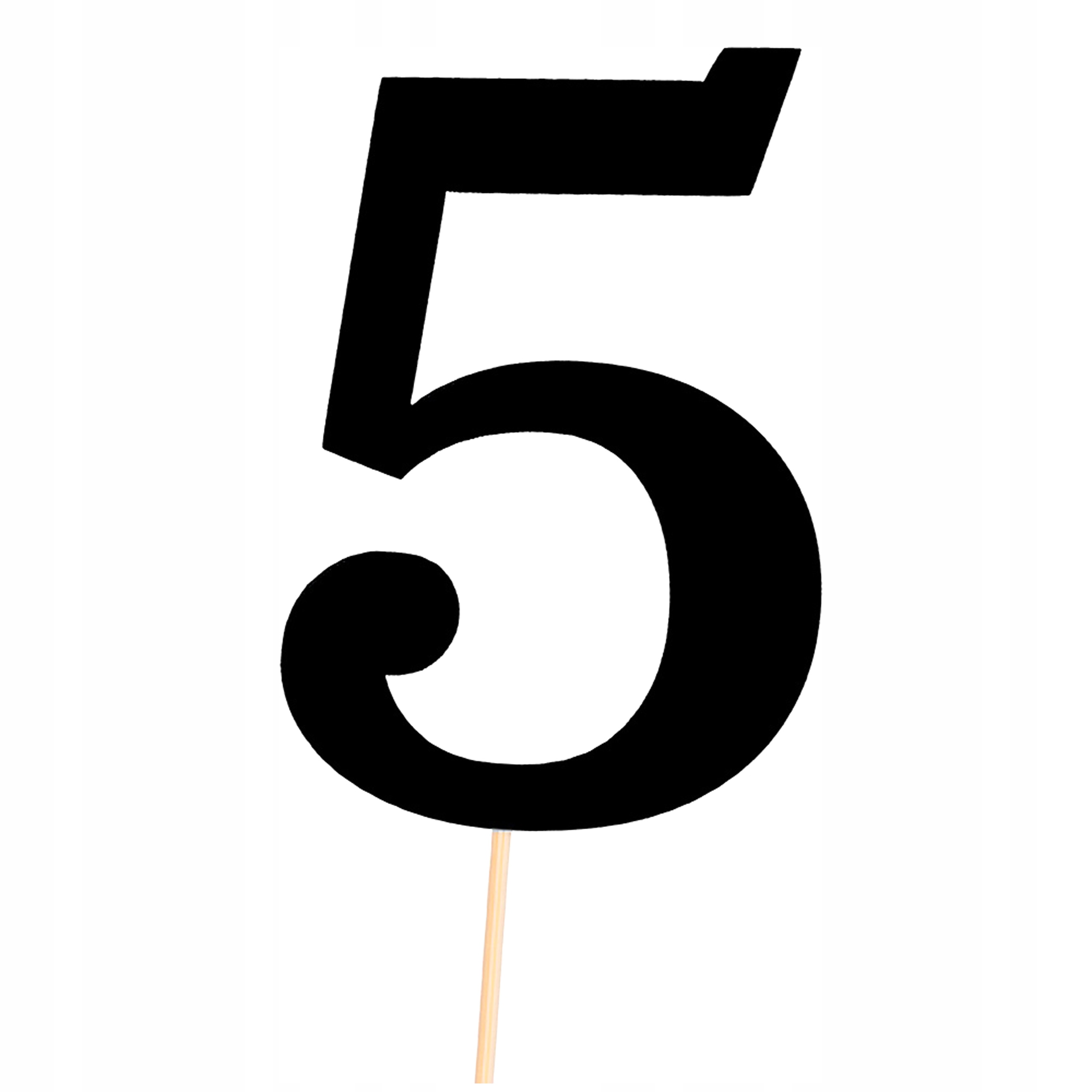 TOPPER CYFRA 5 CZARNA PIĘĆ Dekoracja na tort (5904107561660) • Cena ...