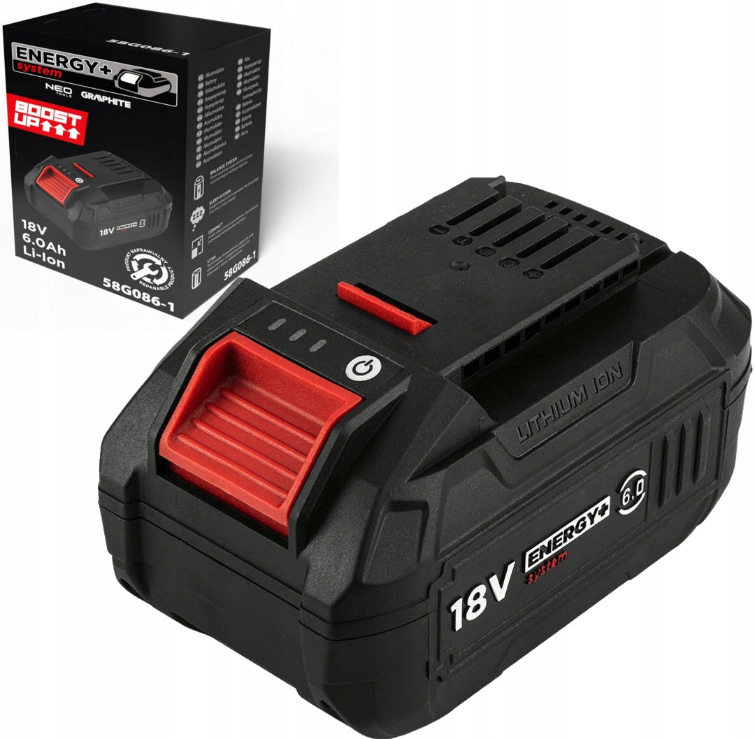 GRAPHITE AKUMULATOR BATERIA 58G086-1 Li-Ion system Energy+NEO Tools 18V ...