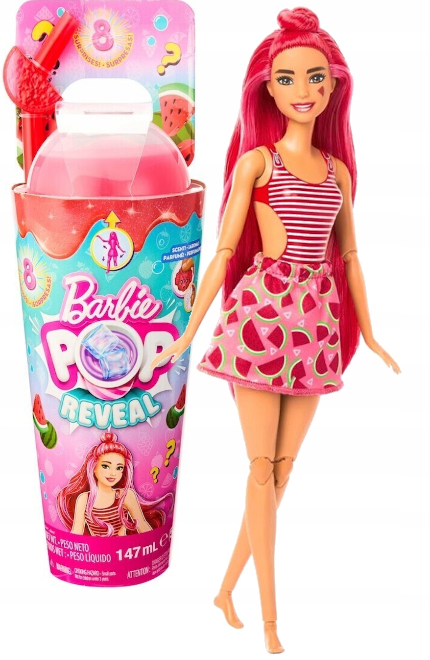 BARBIE POP REVEAL LALKA OWOCOWY SOK ARBUZOWA LEMONIADA HNW43 ...