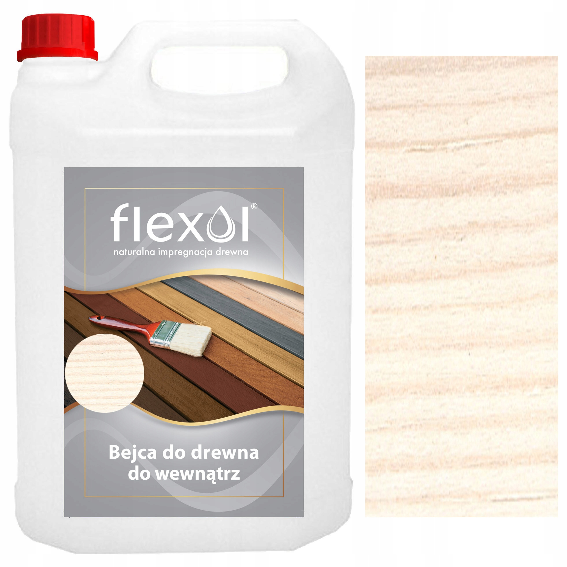 Biała Bejca do drewna wewnętrzna ekologiczna BIEL 4L FLEXOL • 159.00PLN ...
