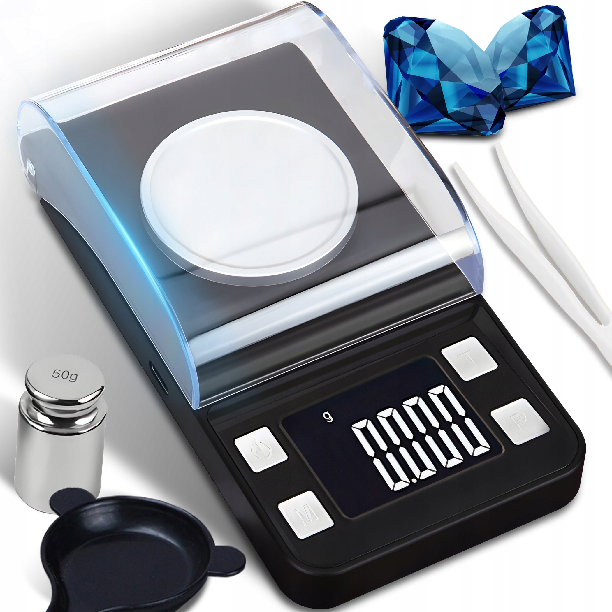 WAGA ELEKTRONICZNA JUBILERSKA 0.001- 20g LCD PRZENOŚNA KIESZONKOWA+BATERIE (5904806163639 ...