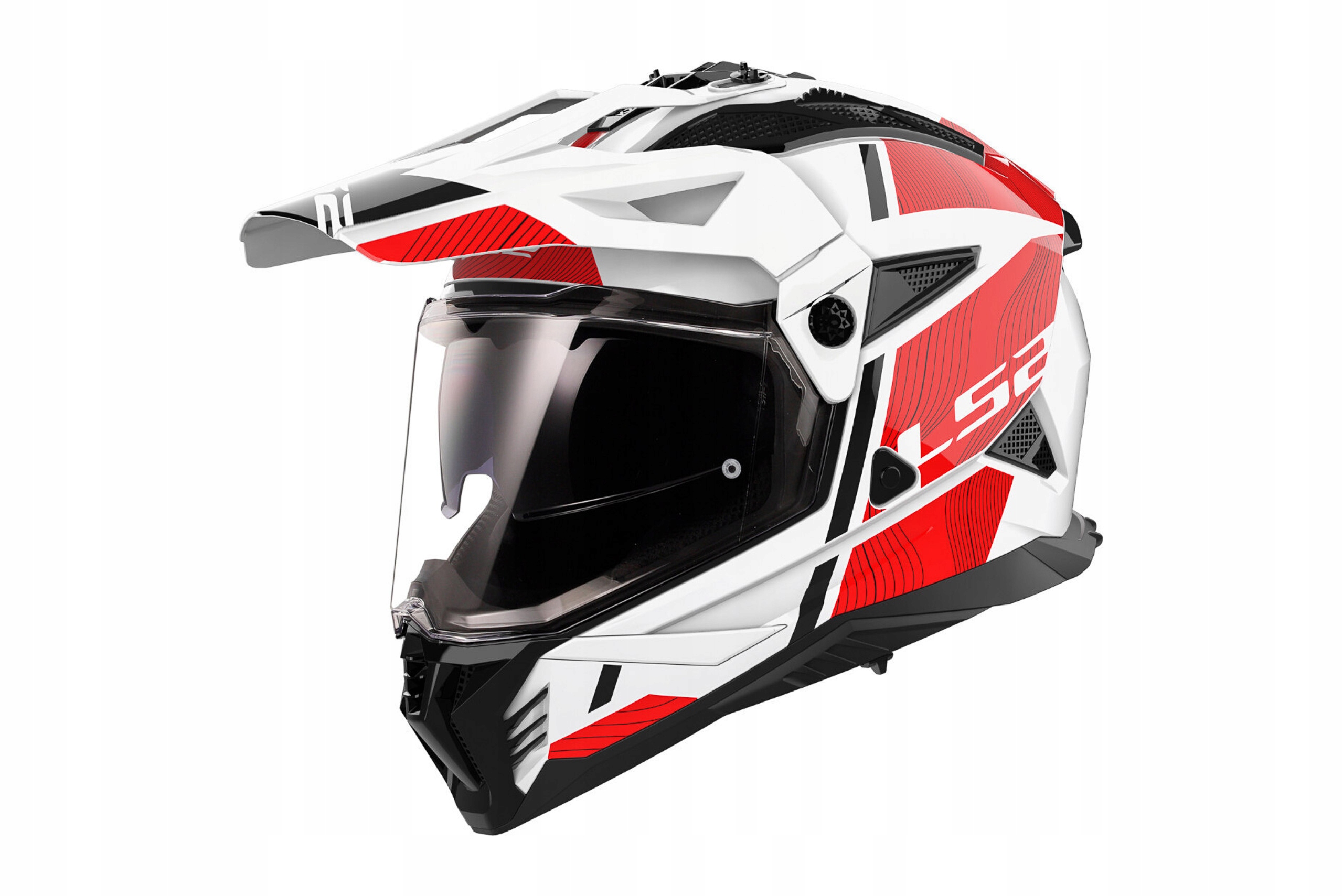 Motocyklová prilba LS2 MX702 PIONEER II HILL white red ATV QUAD CROSS ...