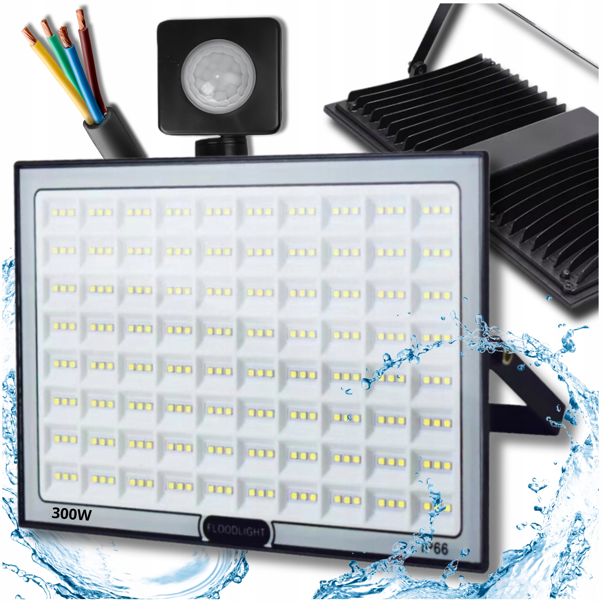 HALOGEN LED 300W LAMPA Z CZUJNIK RUCHU ZMIERZCHU NAŚWIETLACZ ZEWNĘTRZNY (5904734413530) • Cena ...