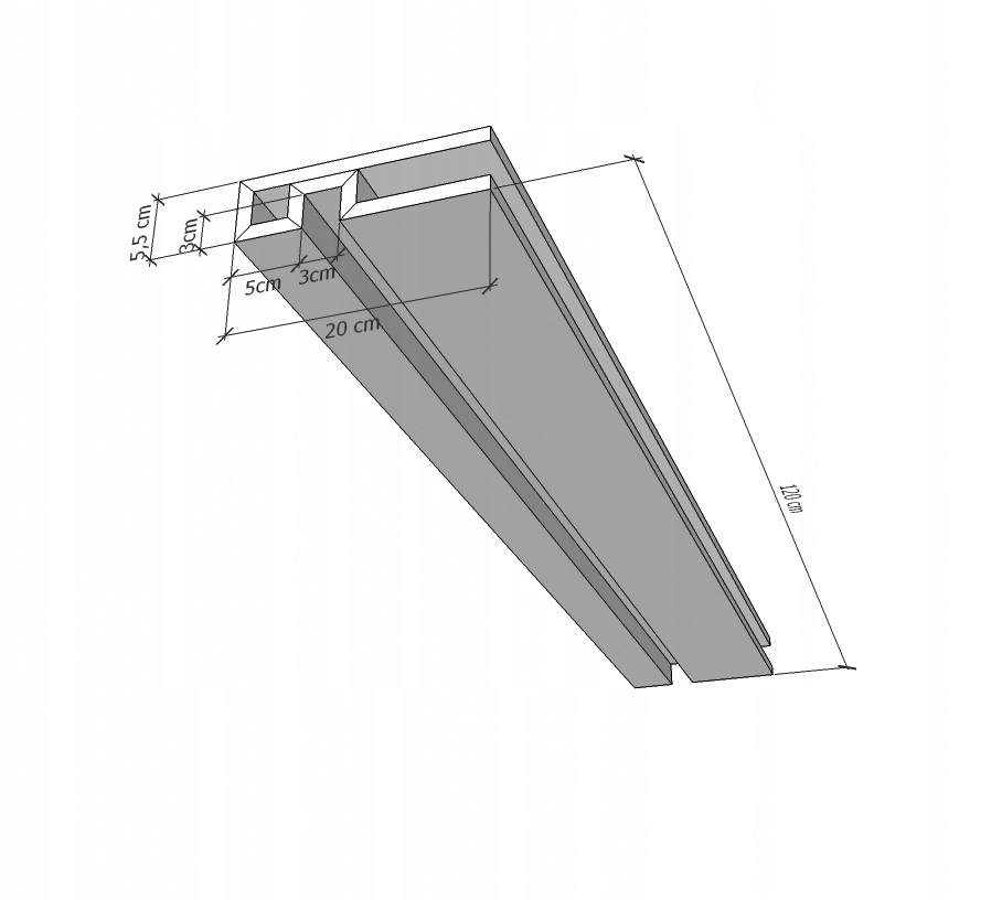 PÓŁKA LED SPG z PŁYTY GK GOTOWY PROFIL U 120cm • Cena, Opinie • Sufity podwieszane 13352159551 ...