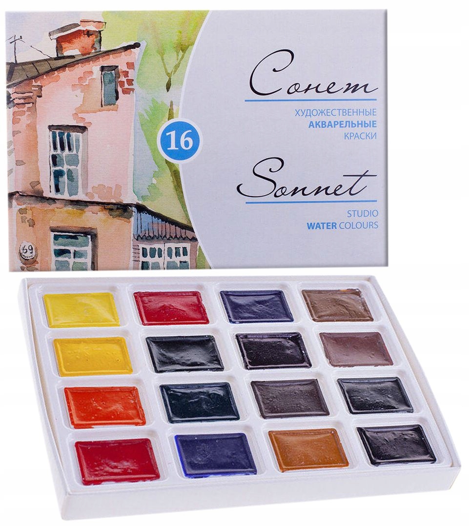 Farby akwarelowe Nevskaya Palitra wielokolorowy 16 szt. 40 ml ...