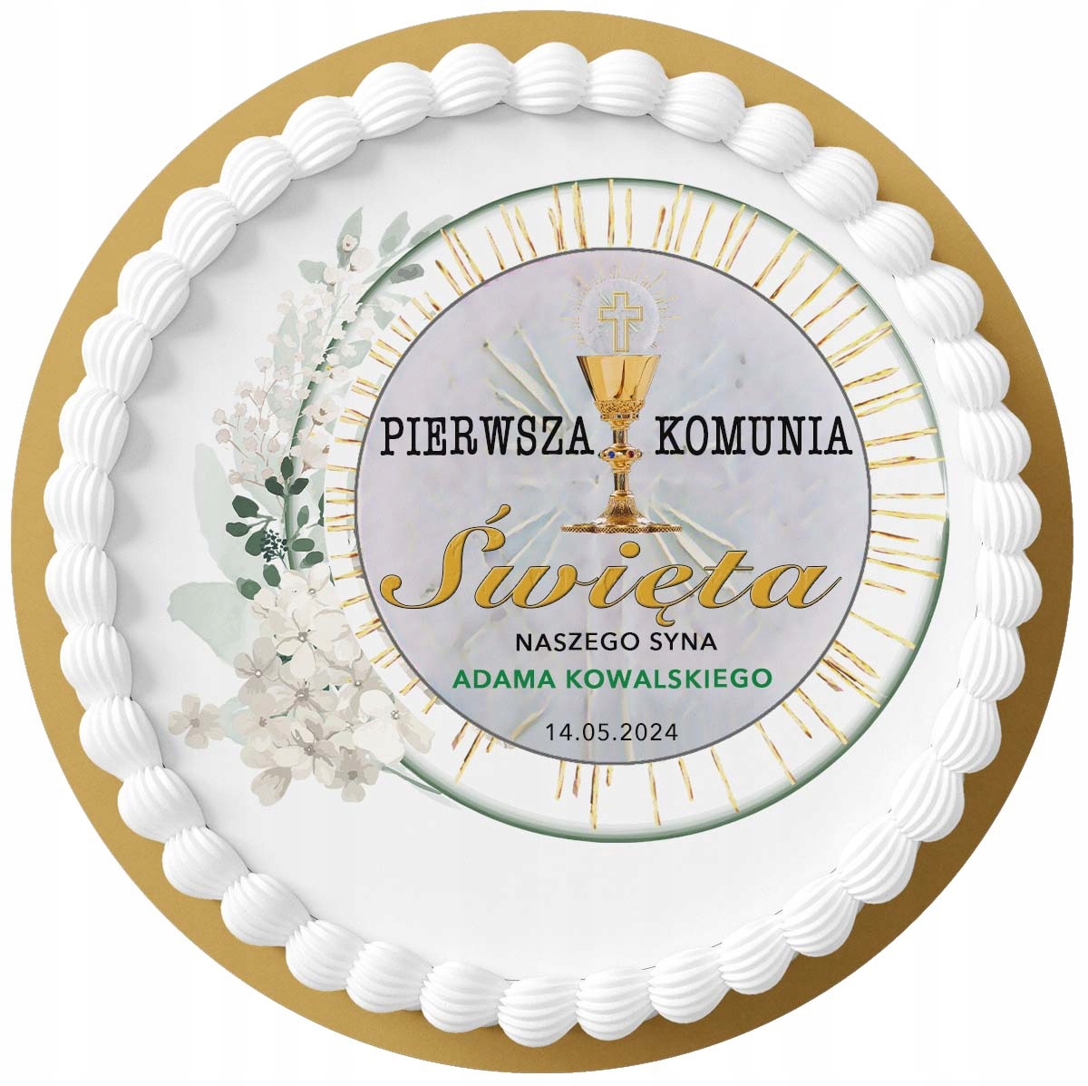9# PAPIER WAFLOWY KOMUNIJNY PIERWSZA KOMUNIA ŚWIĘTA KOMUNII 20cm 13659927627 - Allegro.pl