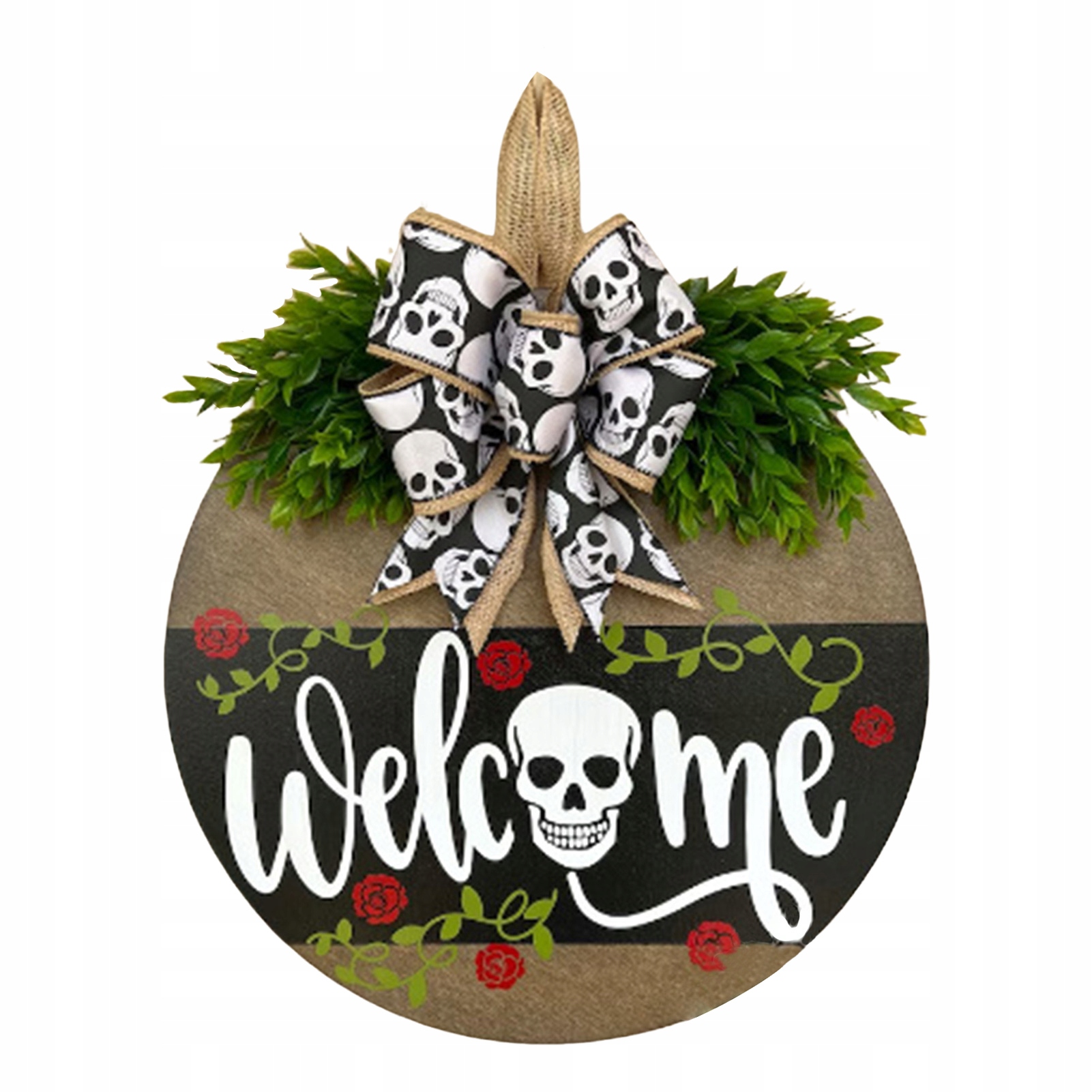 Skull Door Sign Front Door Welcome Sign Wooden Skull Bow (21155914 ...