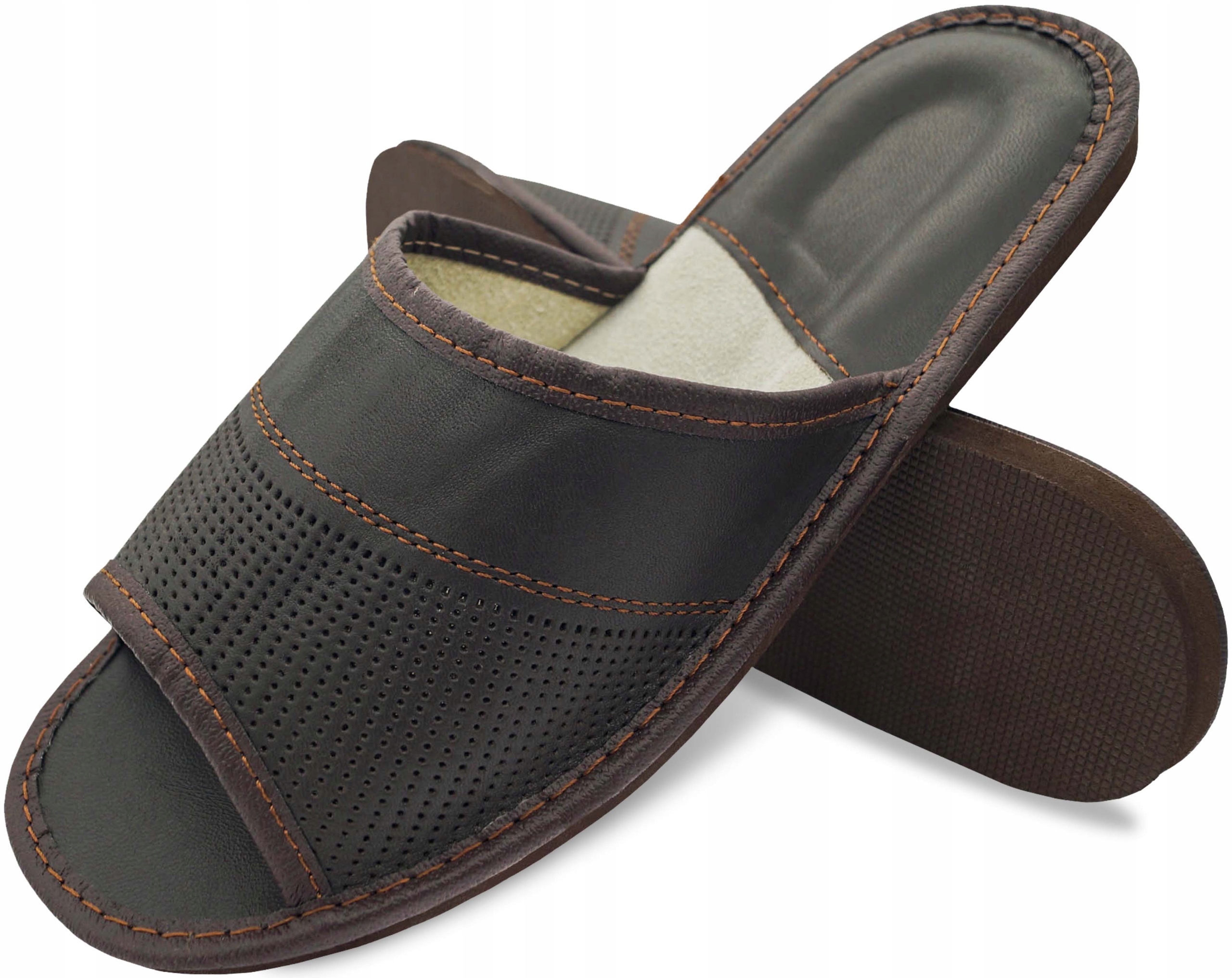 Pantofle Męskie Prawdziwa Skóra Naturalna • Cena, Opinie • Kapcie ...